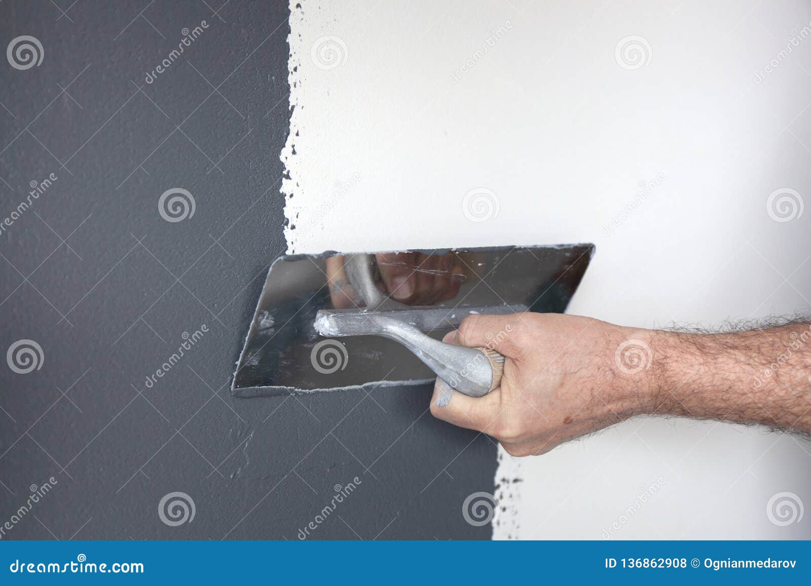 Plastering Wall With Spray Plastering Machine For House Plastering ...