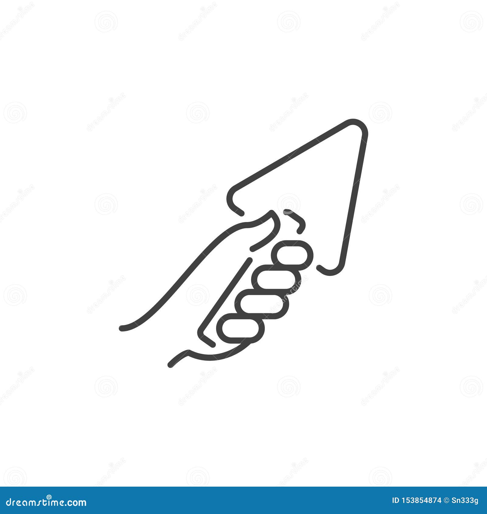 Hand with Trowel Vector Icon in Thin Line Style Stock Vector ...