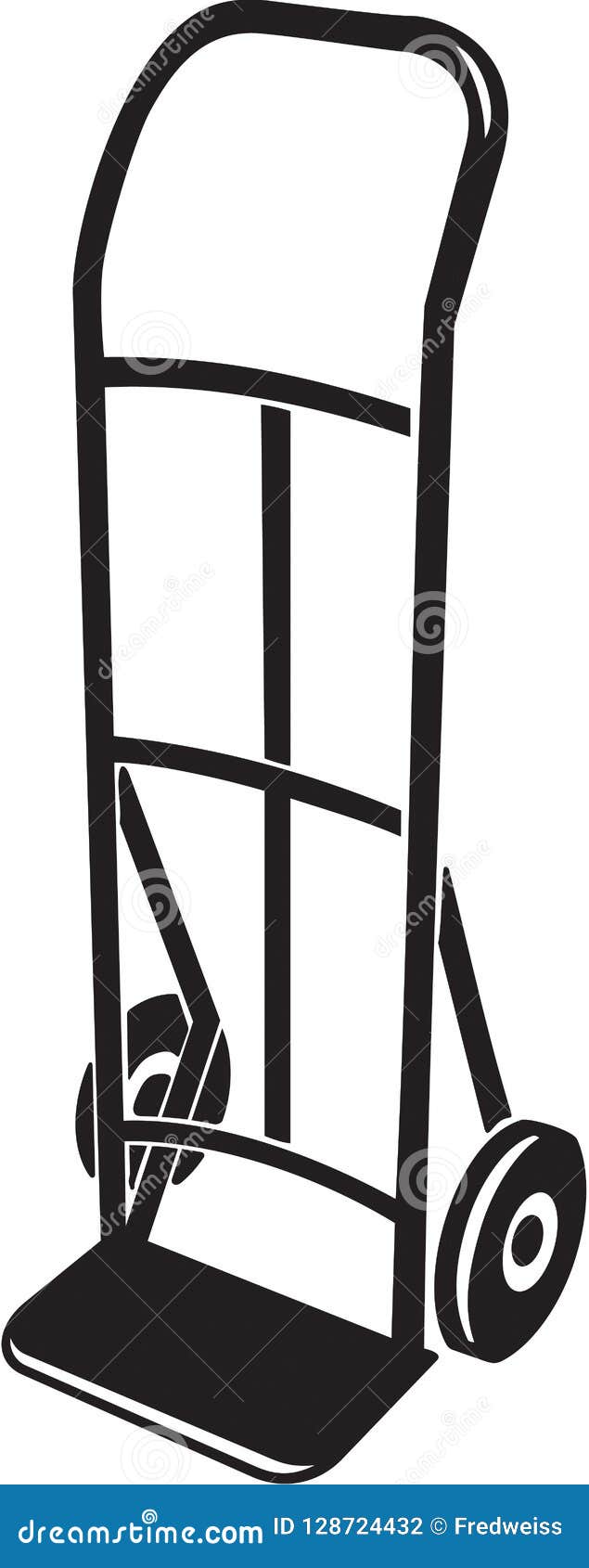 Hand Truck Dolly Vector Illustration Stock Vector - Illustration of ...