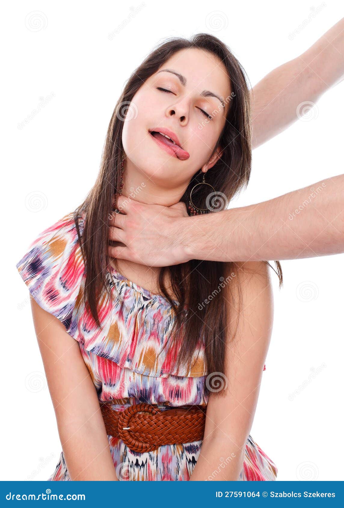 Hand Trying To Strangle a Girl Stock Photo - Image of quarrel, hand ...