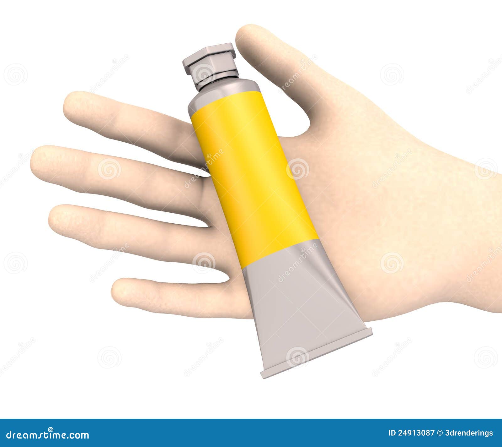 Hand with tube stock illustration. Illustration of male - 24913087
