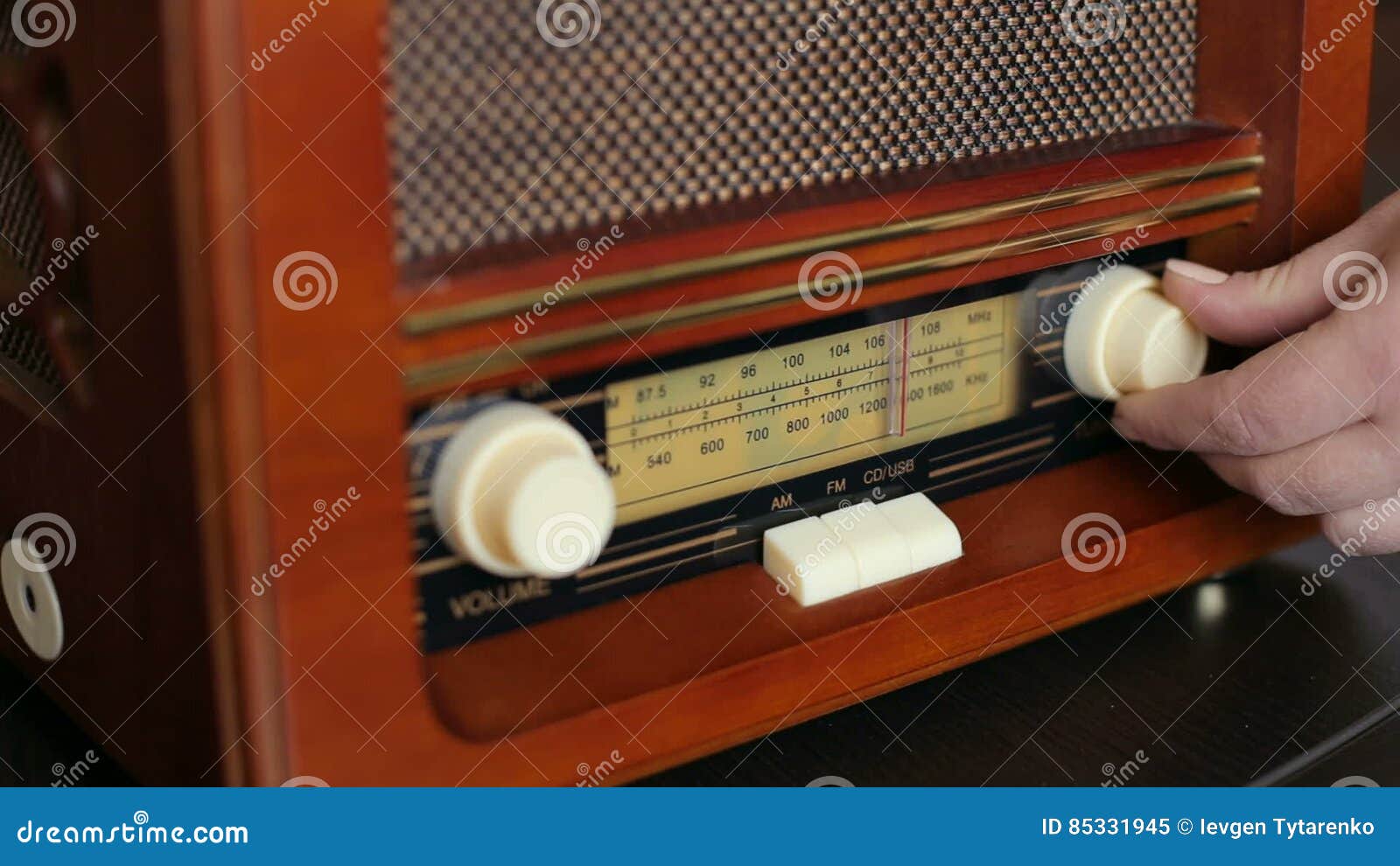 Hand Tuning Fm Radio Button. Vintage Stereo and Control Button Stock ...