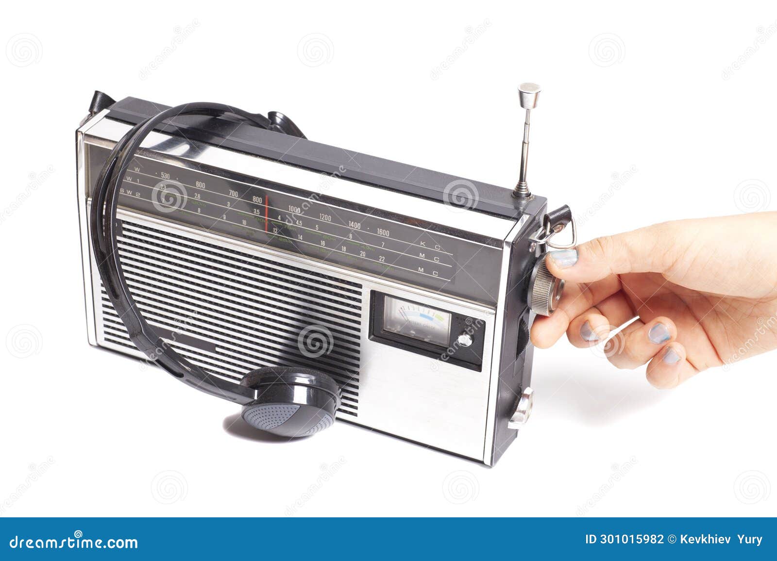 Hand Tuning Radio Receiver Button Stock Photo - Image of communication ...