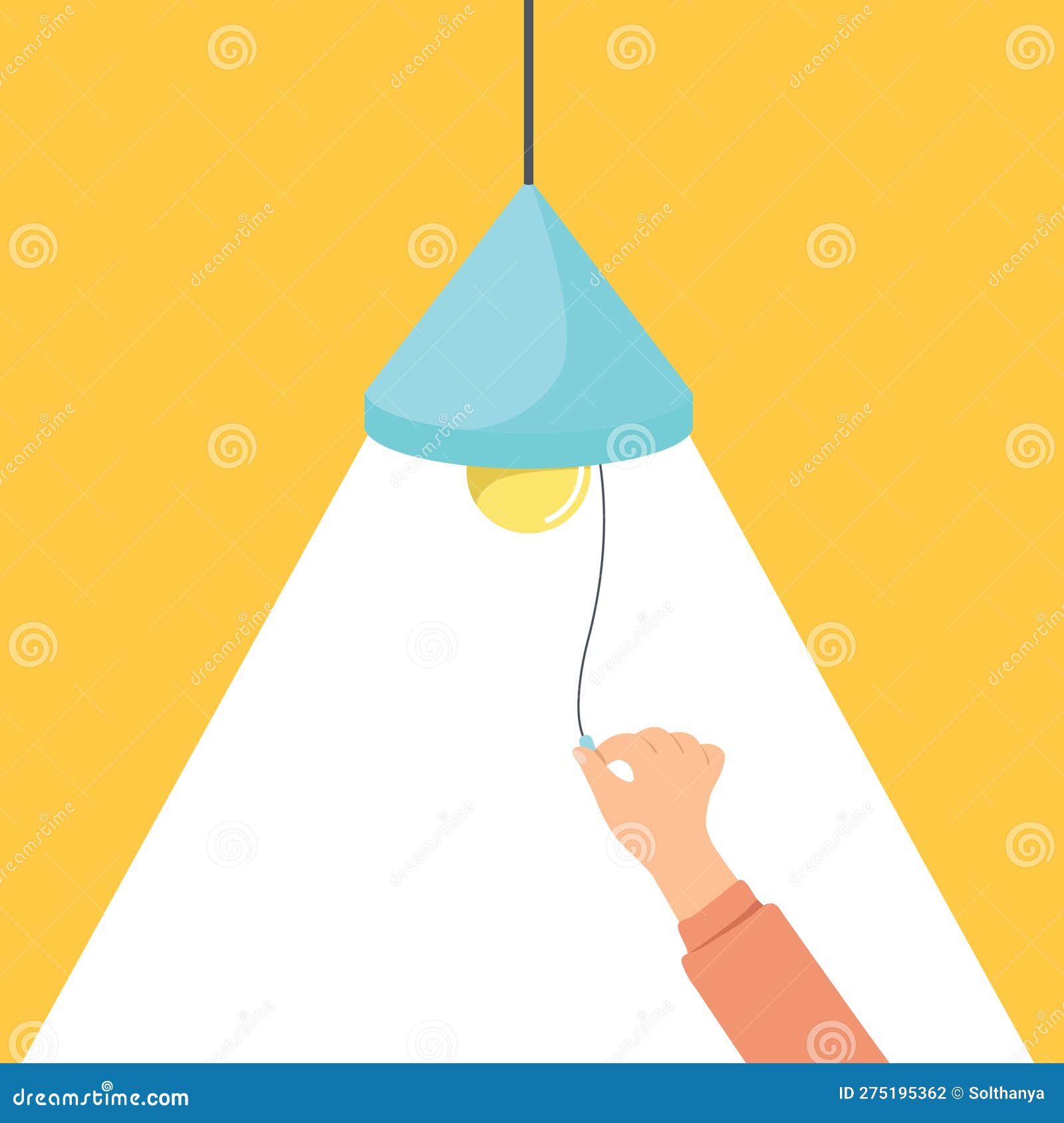 Hand Turn on the Lamp for Save Electricity Concept, Saving Enviroment ...