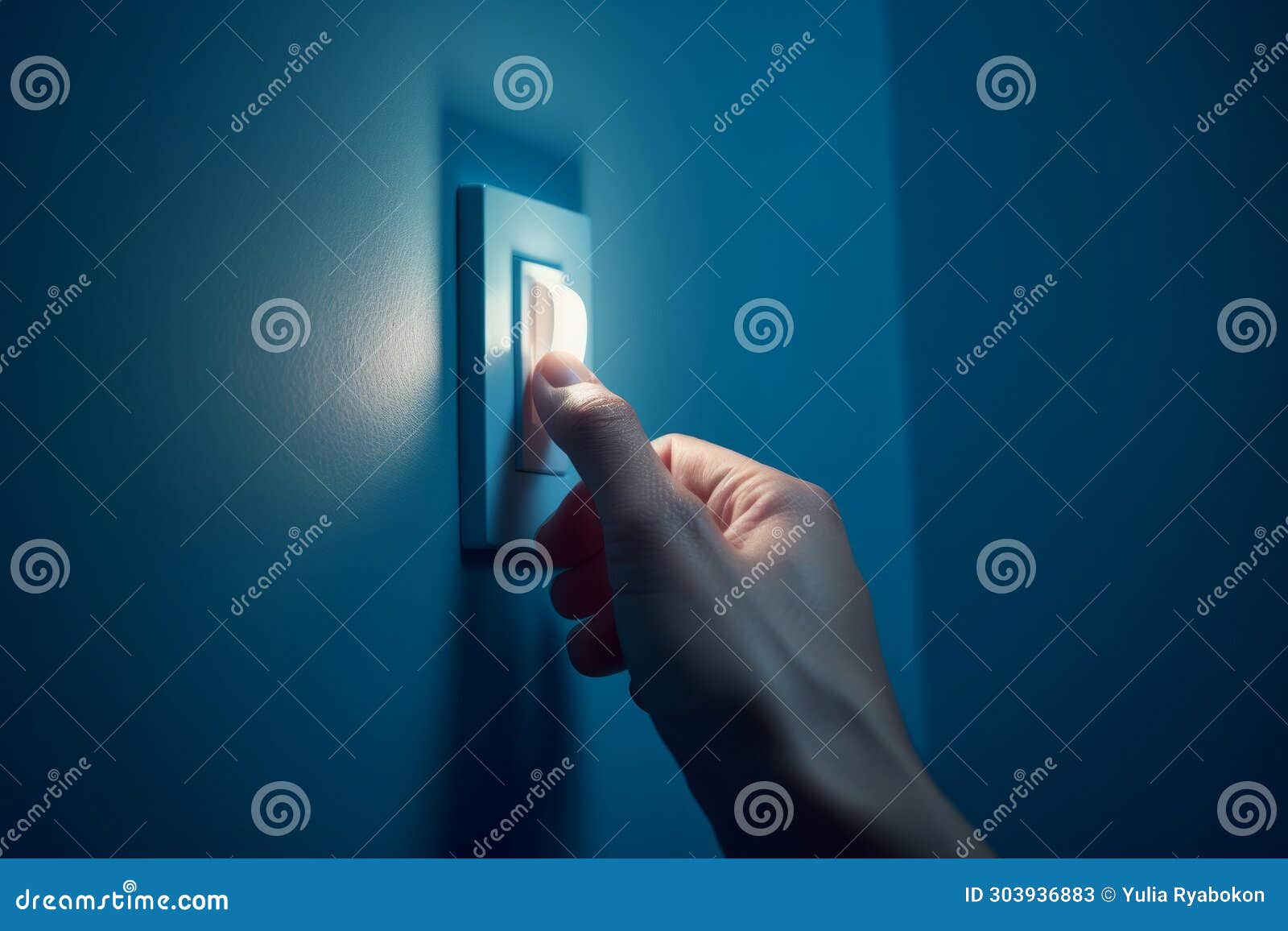 Hand Turning Light Power Off. Generate Ai Stock Illustration ...