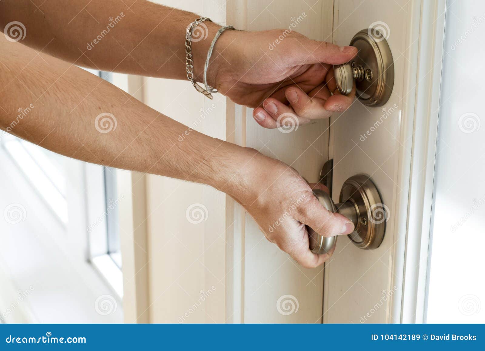 Hand turning lock stock image. Image of door, keyhole - 104142189