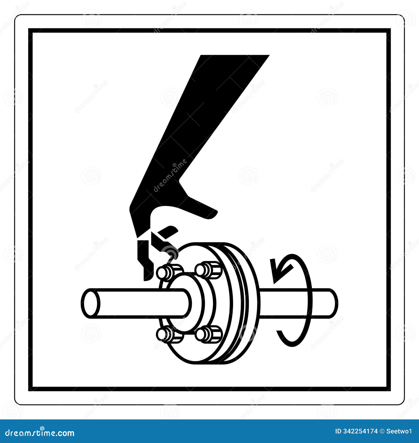 Hand Turning Mechanical Component Illustration Stock Illustration ...