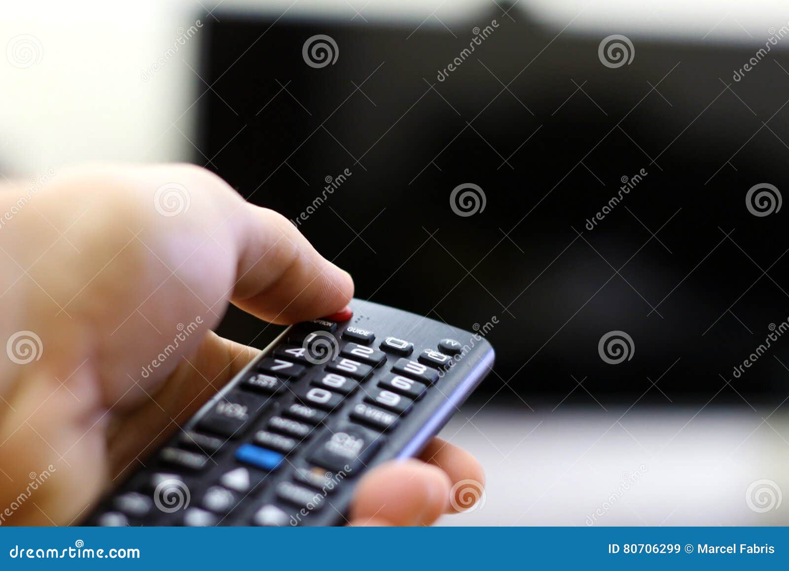 Hand Turning on Using a Remote Controller Stock Image - Image of turn ...