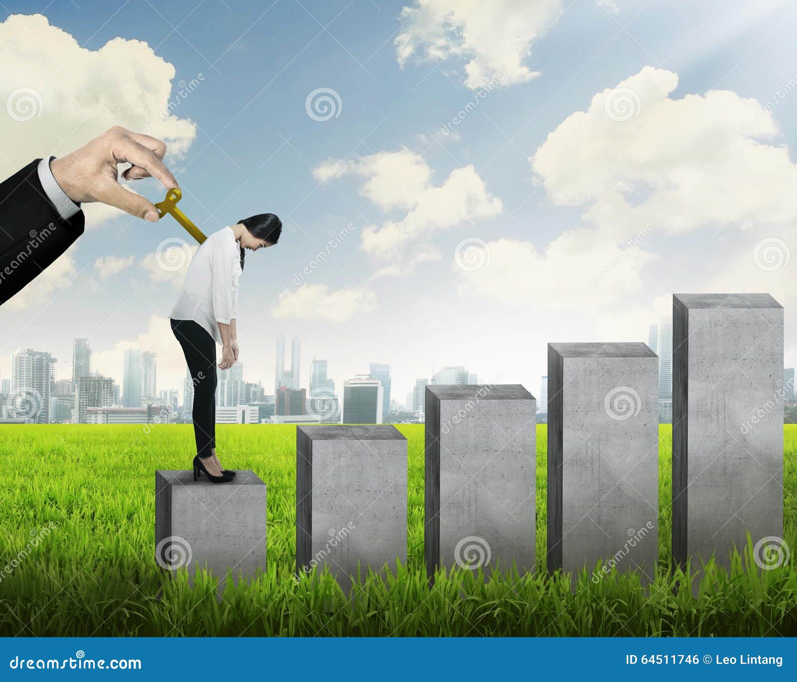 Hand Turns Clockwork on the Back of Business Person Stock Photo - Image ...