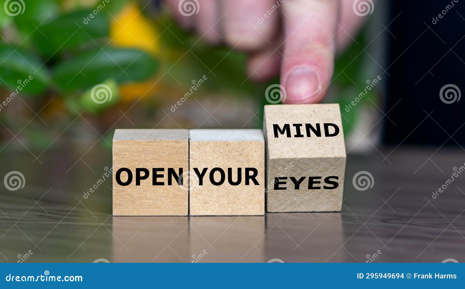 Hand Turns Cube and Changes the Expression Open Your Eyes To Open Your ...