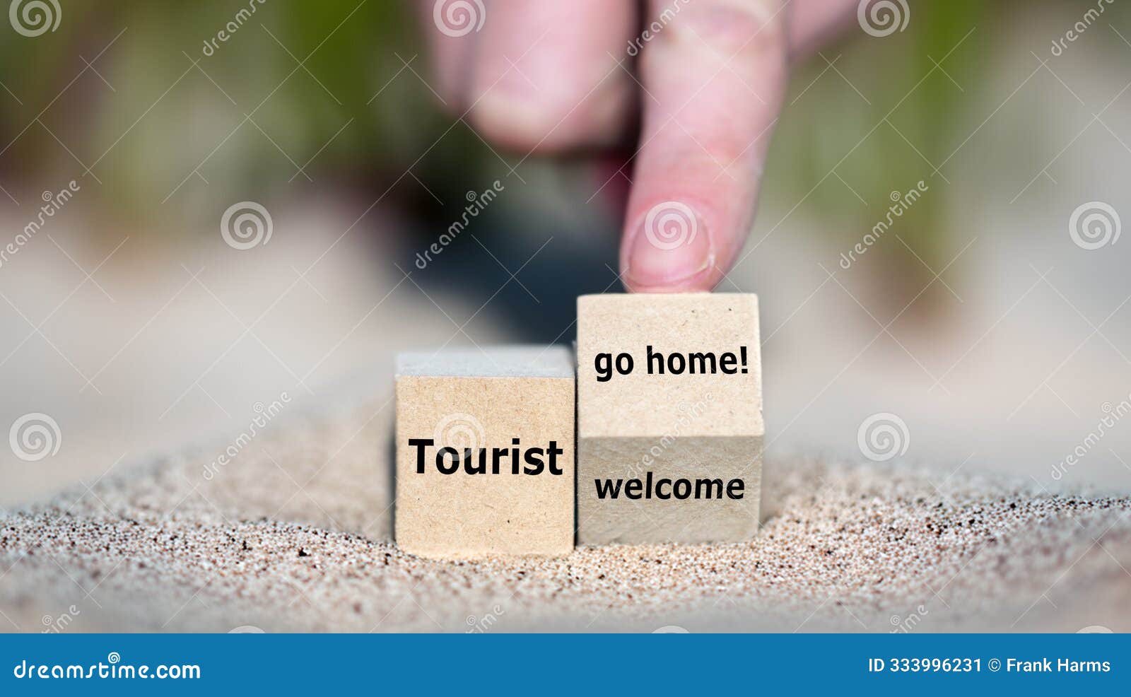 Hand Turns Cube and Changes the Expression Tourist Welcome To Tourist ...