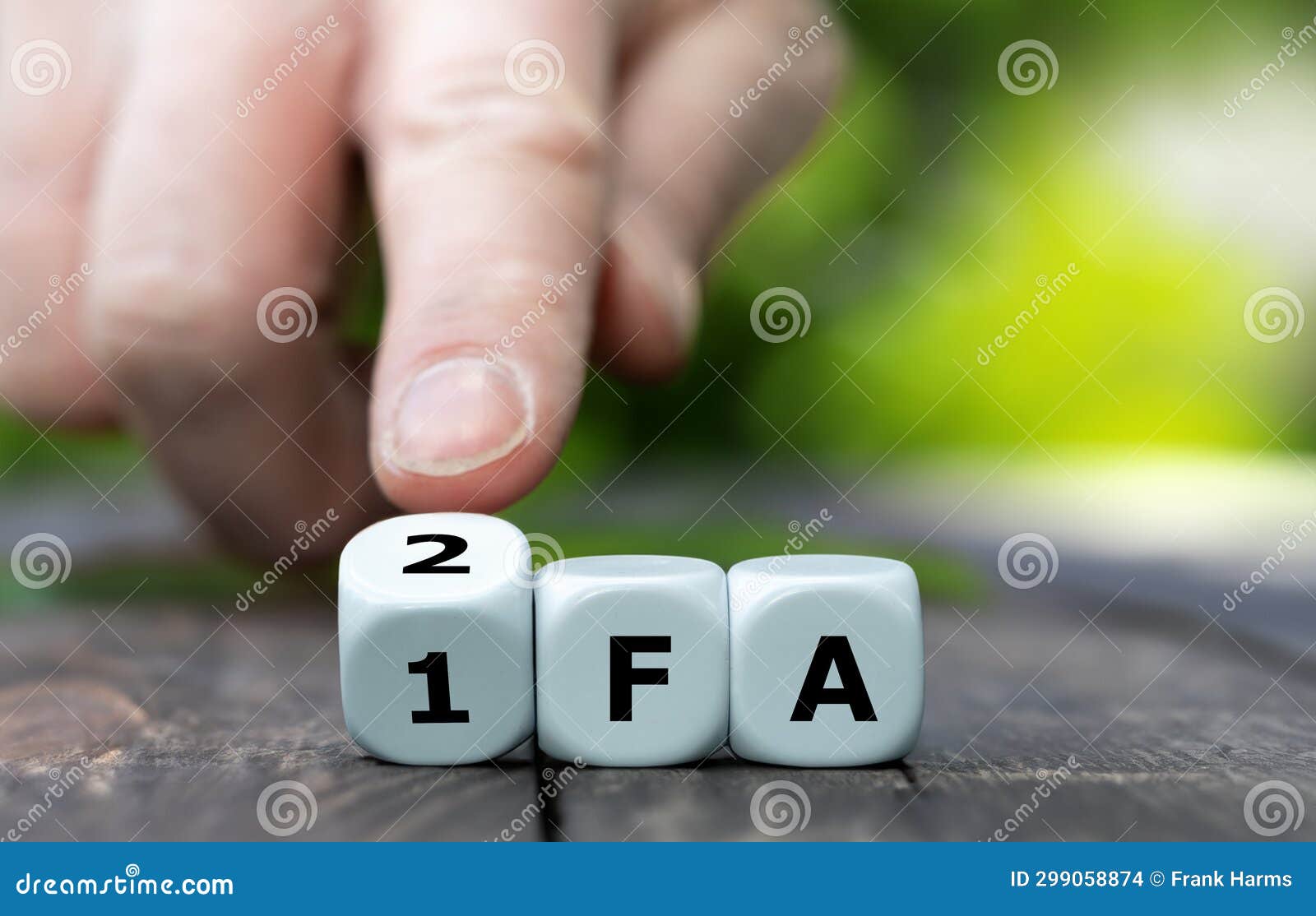 Hand Turns Dice and Changes the Abbreviation 1FA To 2FA. Stock Photo ...