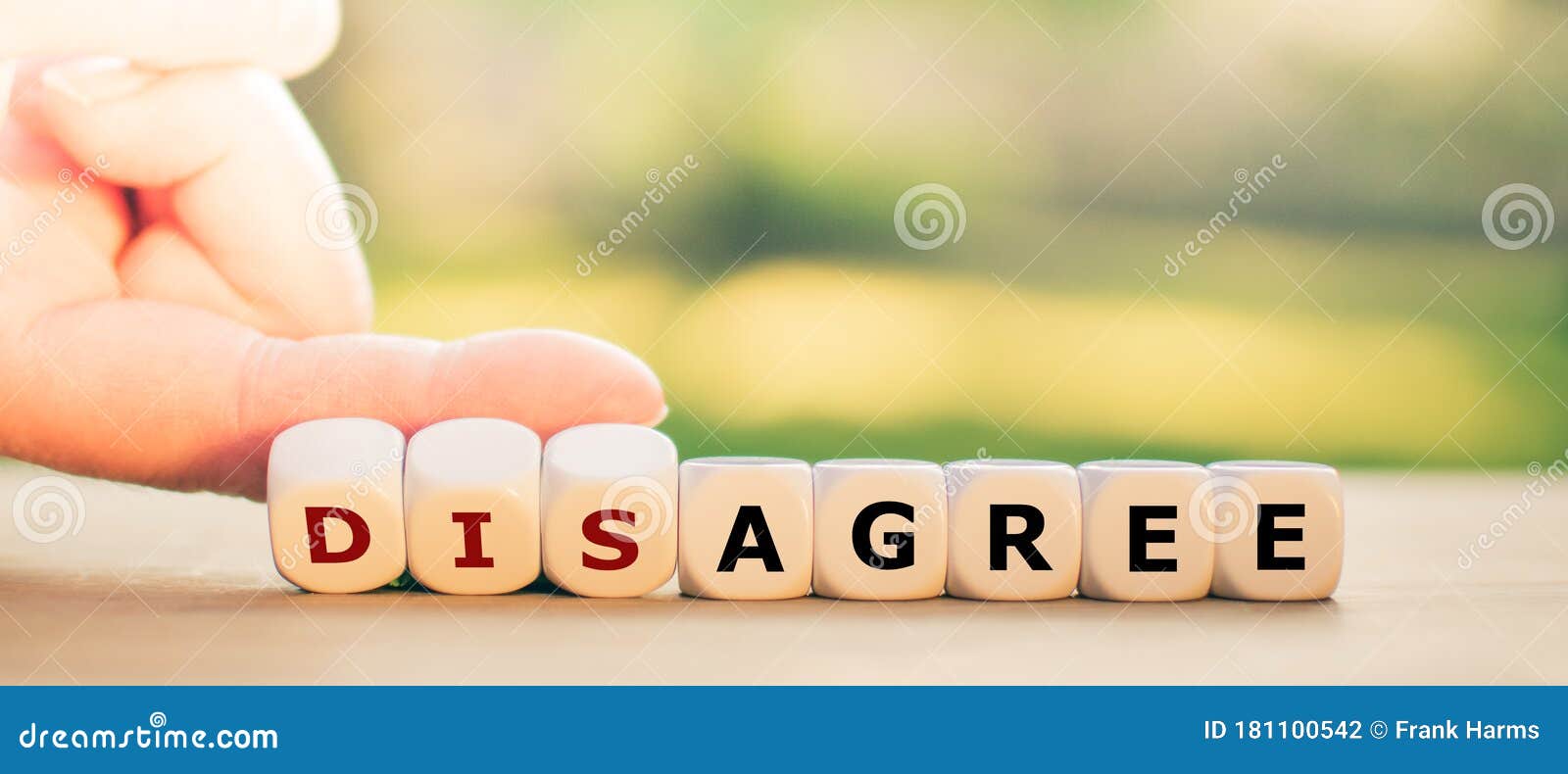 Hand Turns Dice and Changes the Expression `disagree` To `agree`. Stock ...