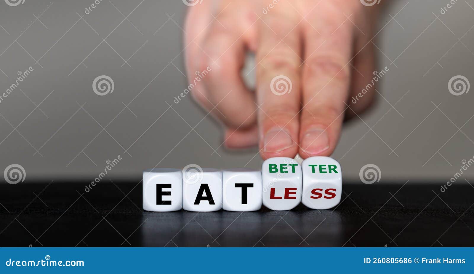 Hand Turns Dice and Changes the Expression `eat less` To `eat Better ...