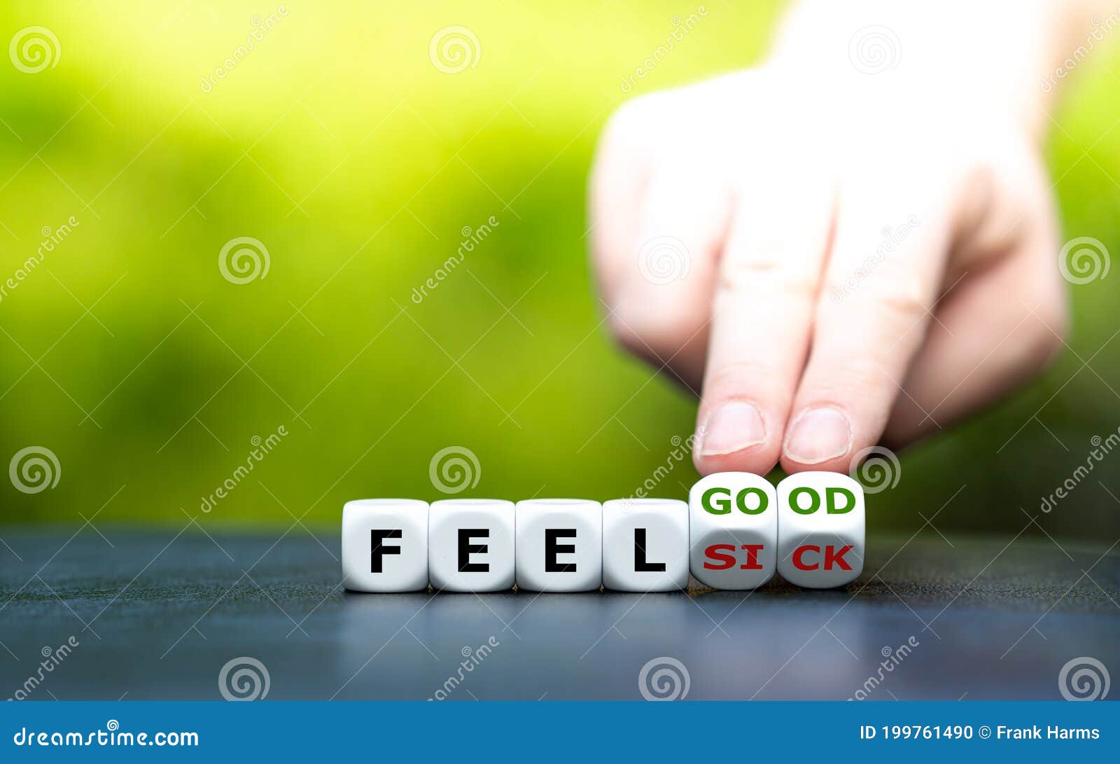 Hand Turns Dice and Changes the Expression `feel Sick` To `feel Good ...