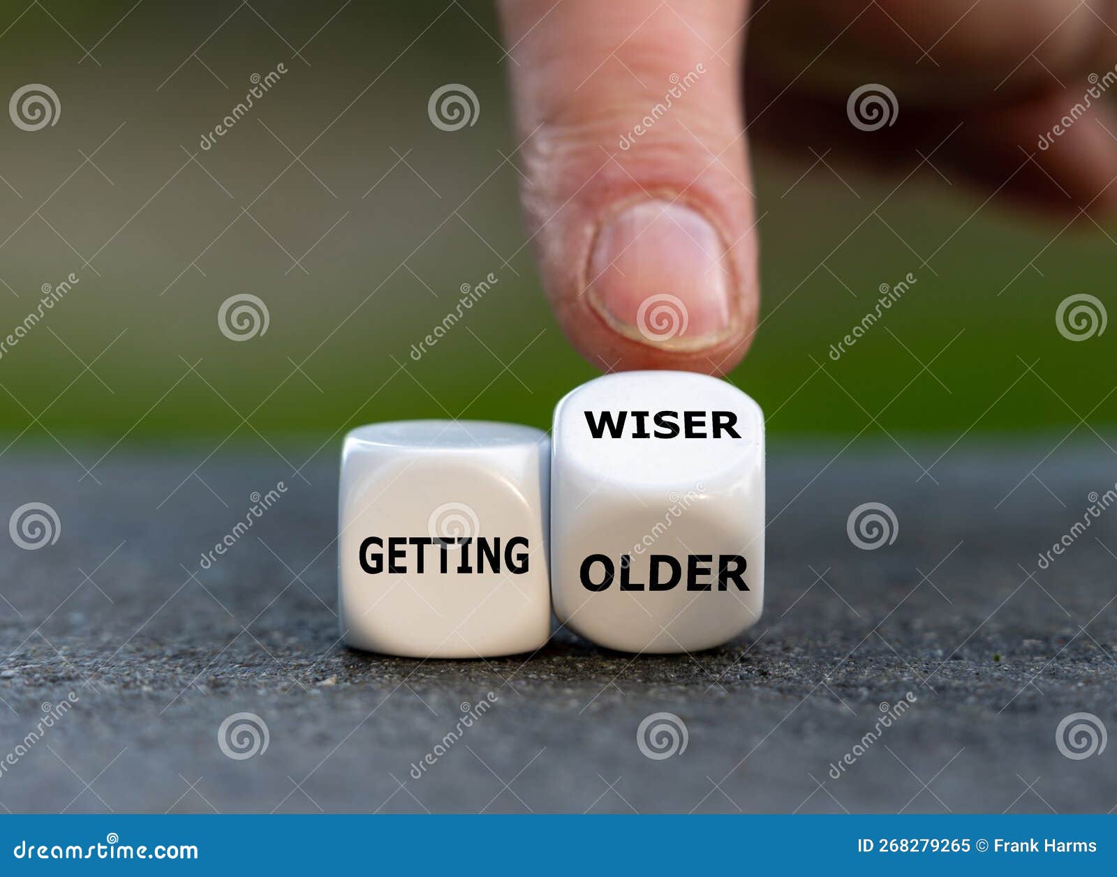 Hand Turns Dice and Changes the Expression `getting Older` To `getting Wiser`. Stock Image ...