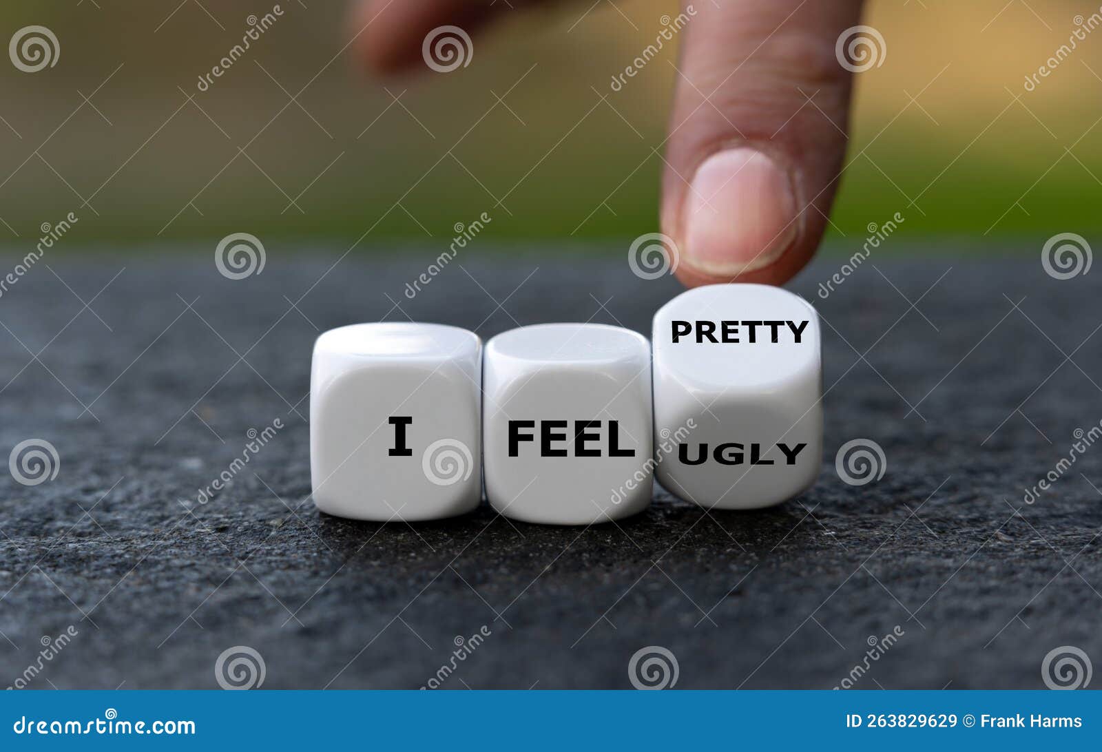 Hand Turns Dice and Changes the Expression `I Feel Ugly` To `I Feel ...