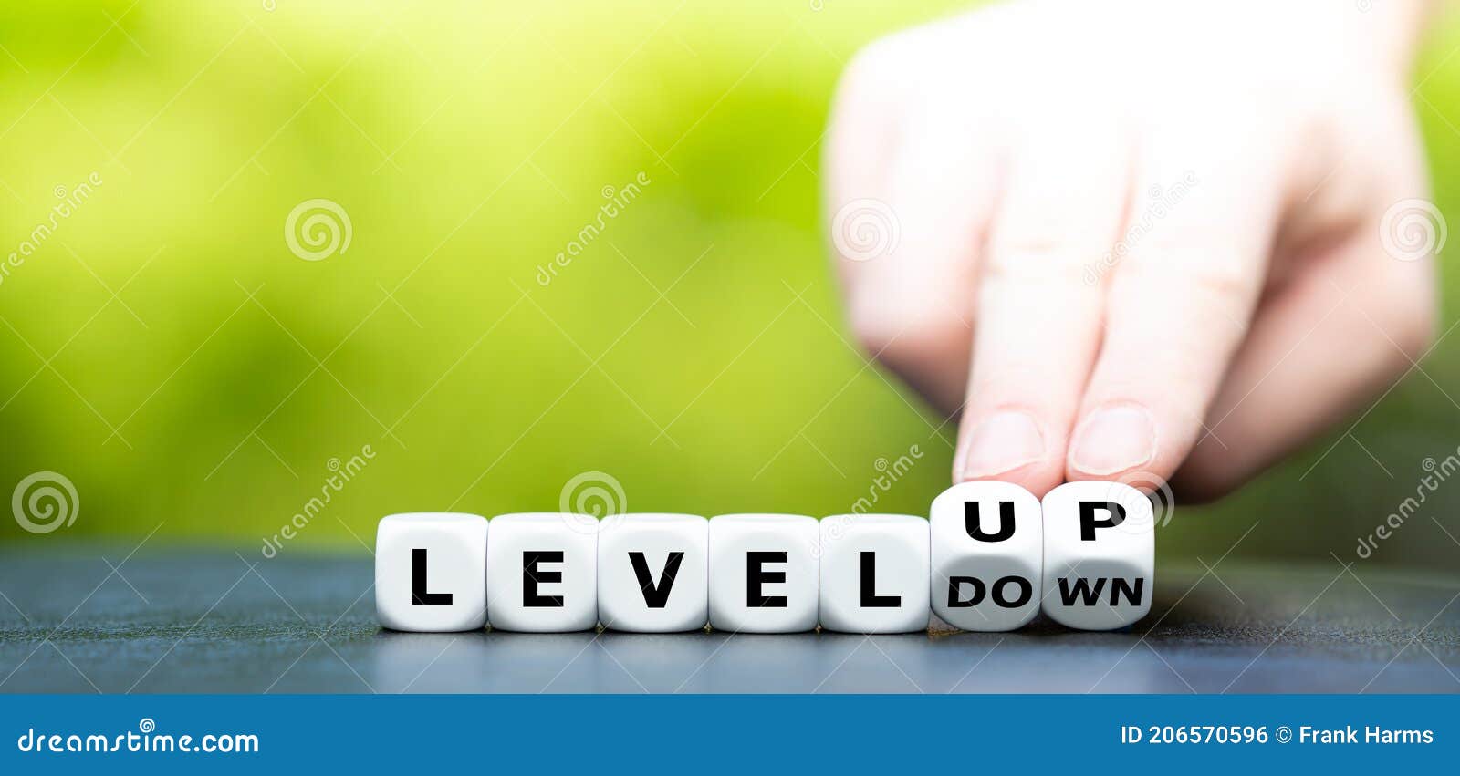 Hand Turns Dice and Changes the Expression `level Down` To `level Up ...