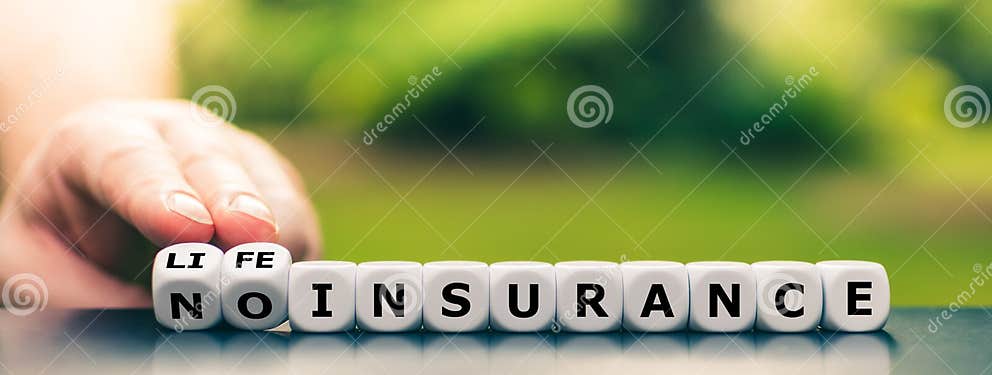 Hand Turns Dice and Changes the Expression `no Insurance` To `life ...