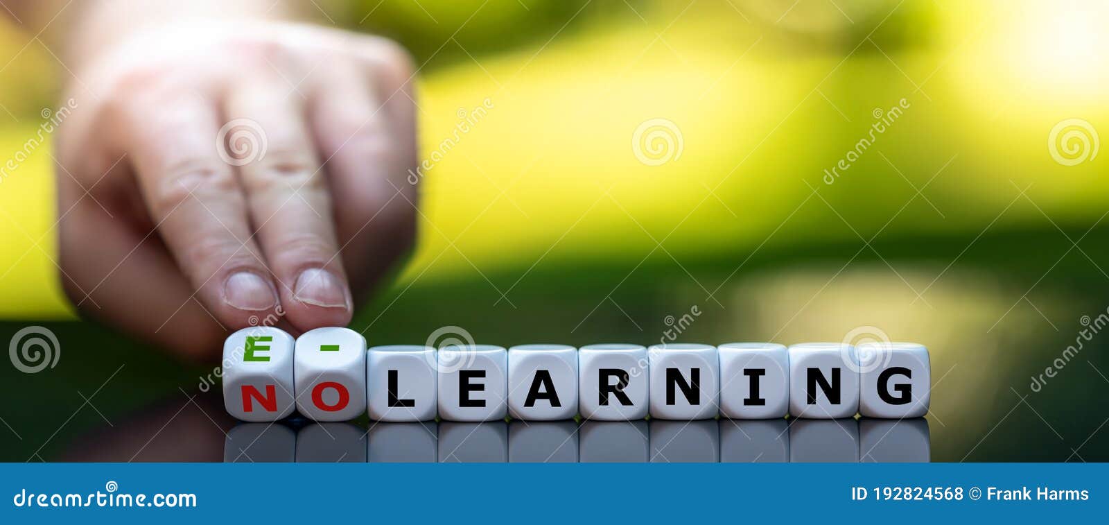 Hand Turns Dice and Changes the Expression `no Learning` To `e-learning ...