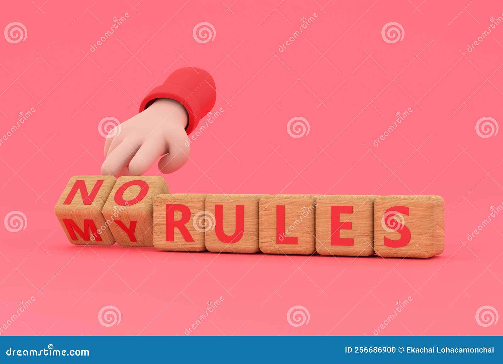 Hand Turns Dice and Changes the Expression No Rules To My Rules Stock ...