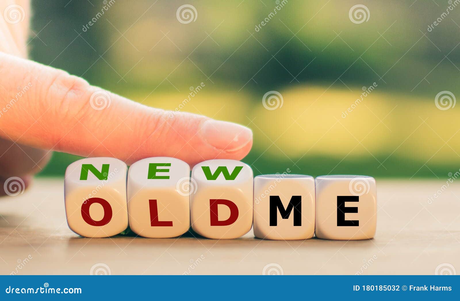 Hand Turns Dice and Changes the Expression `old Me` To `new Me`. Stock ...