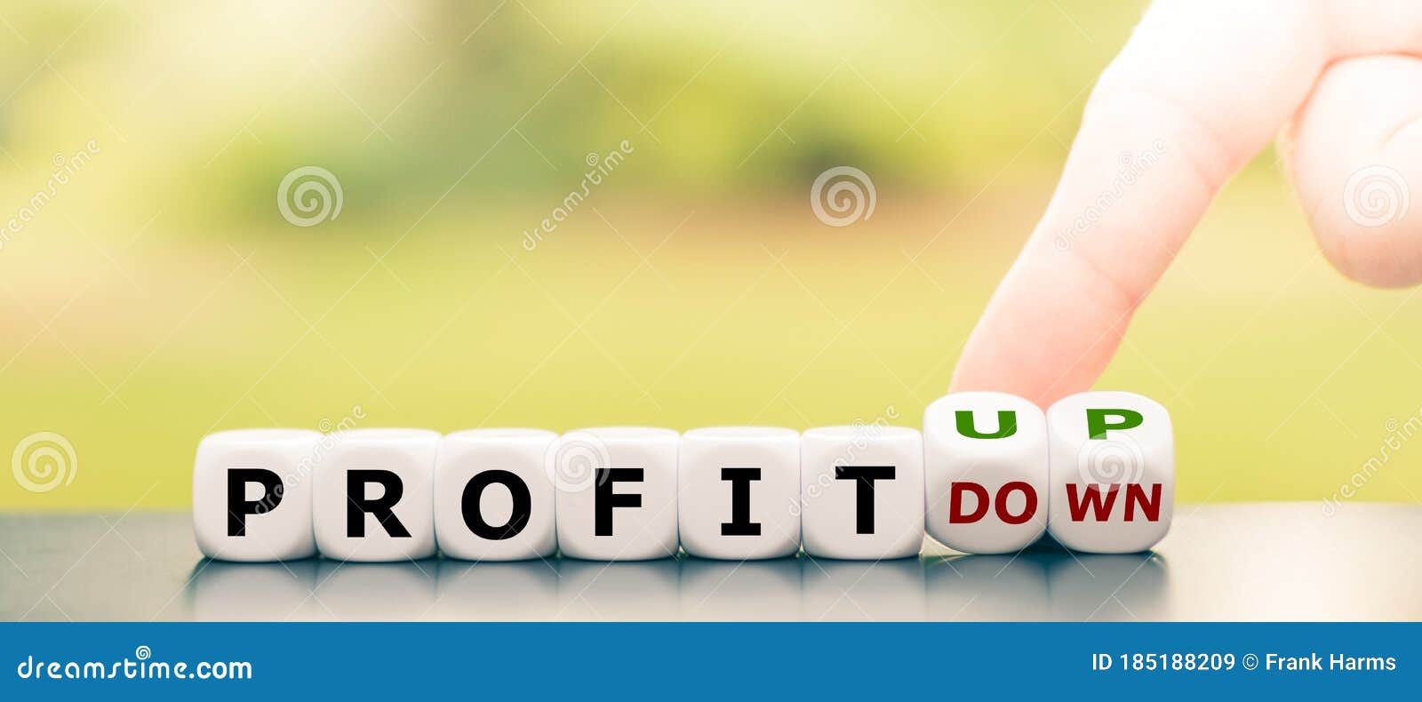 Hand Turns Dice and Changes the Expression `profit Down` To `profit Up ...