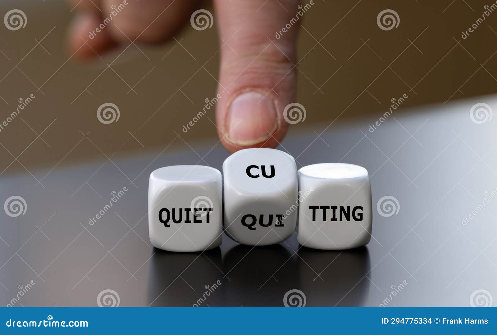 Hand Turns Dice and Changes the Expression Quiet Quitting To Quiet ...