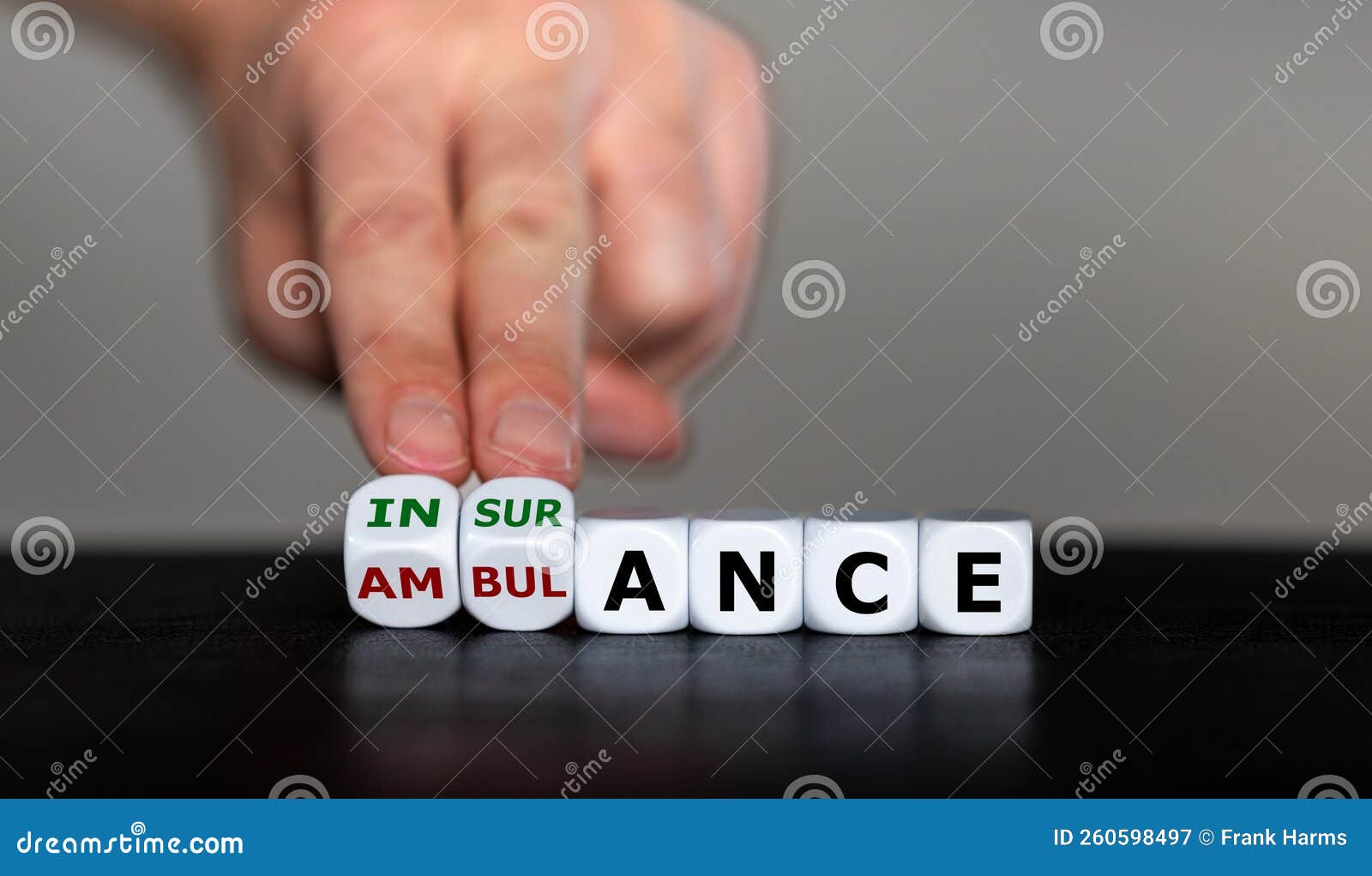 Hand Turns Dice and Changes the Word Ambulance To Insurance Stock Image ...