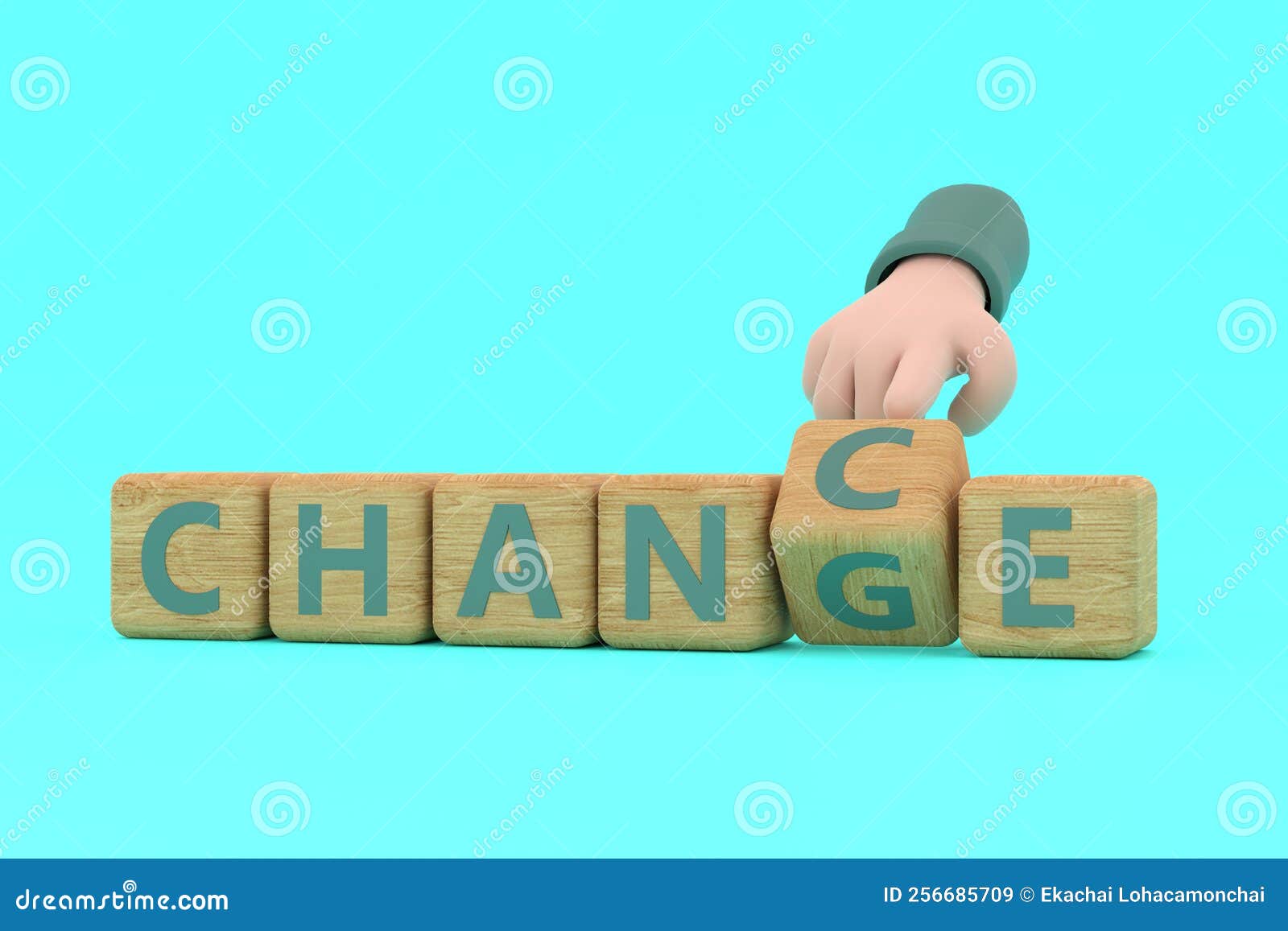 Hand Turns Dice and Changes the Word Stock Illustration - Illustration ...