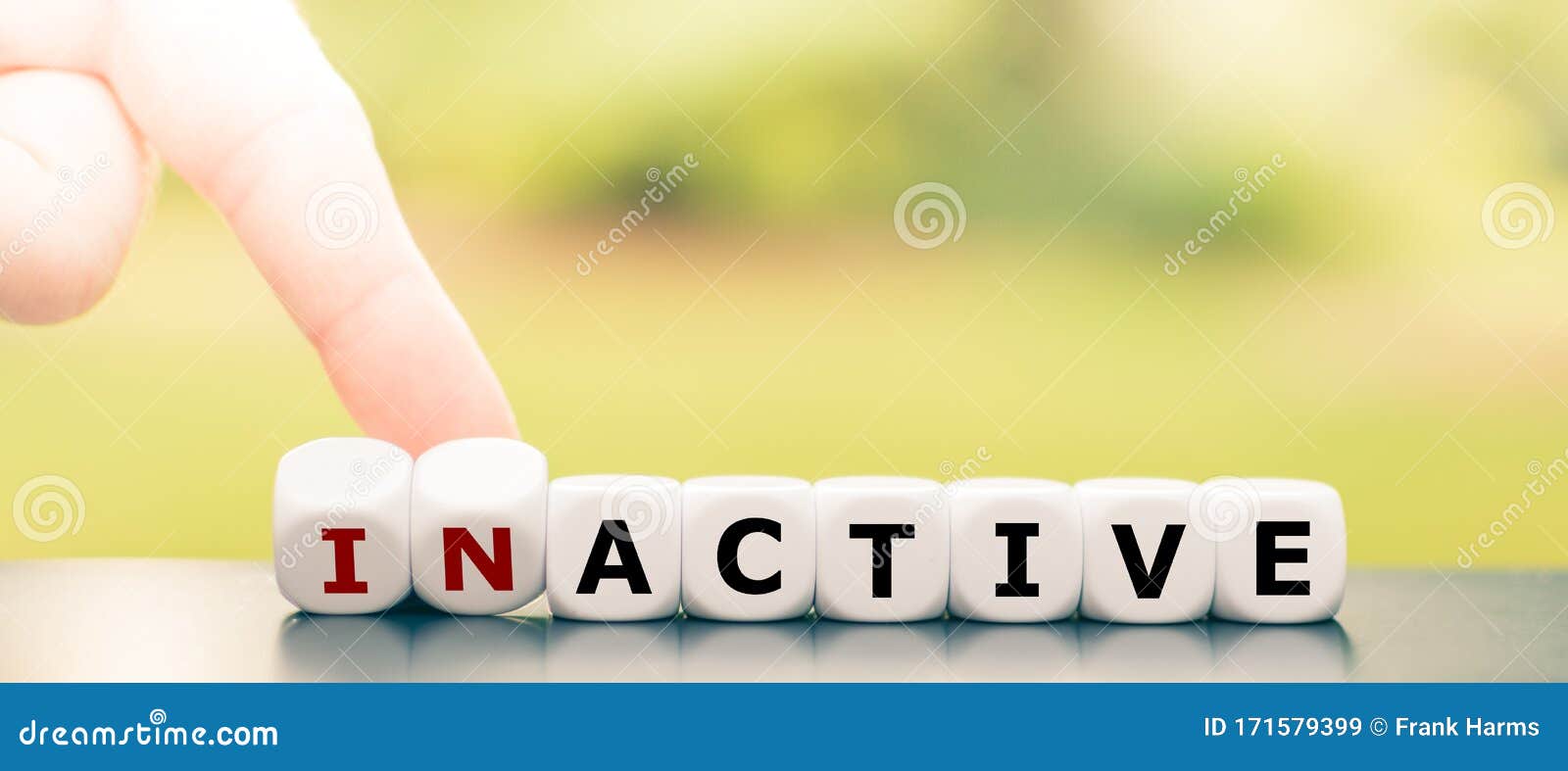 Hand Turns Dice and Changes the Word `inactive` To `active`. Stock ...