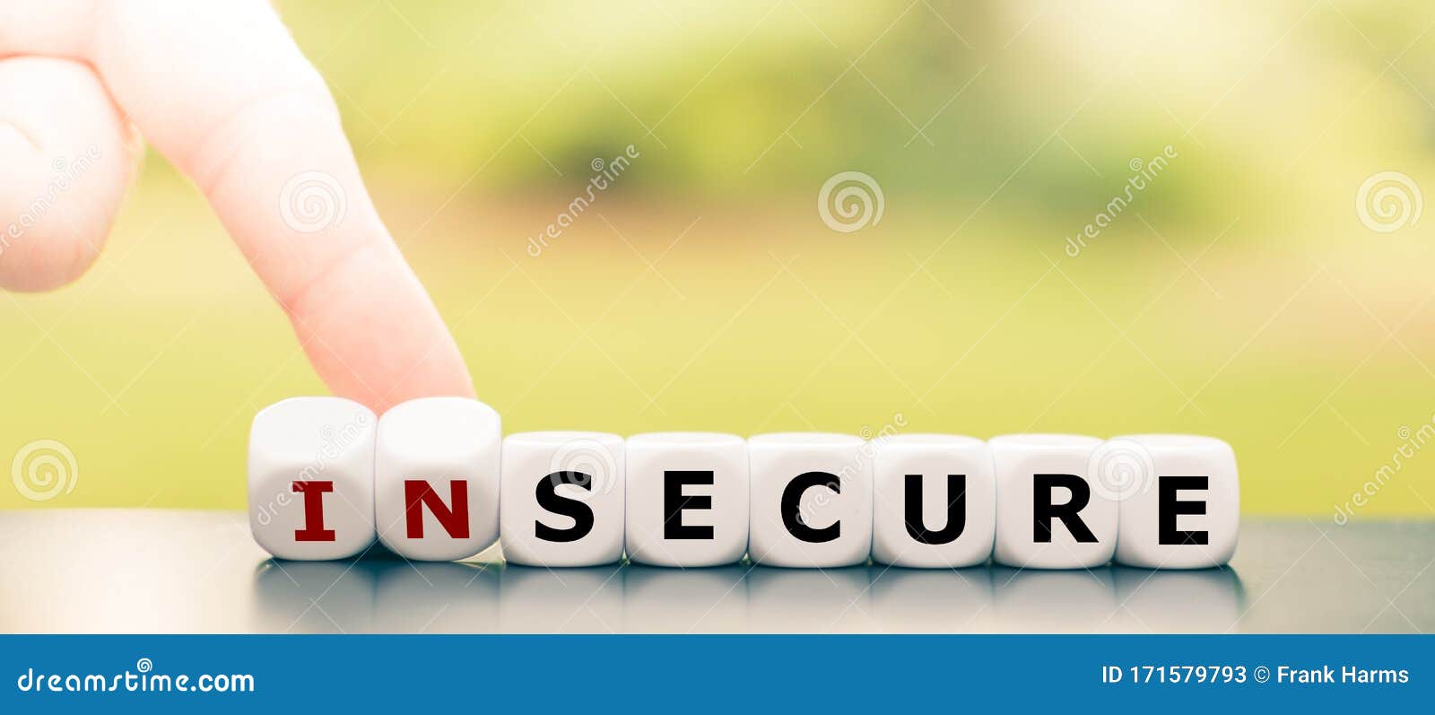 Hand Turns Dice and Changes the Word `insecure` To `secure`. Stock ...