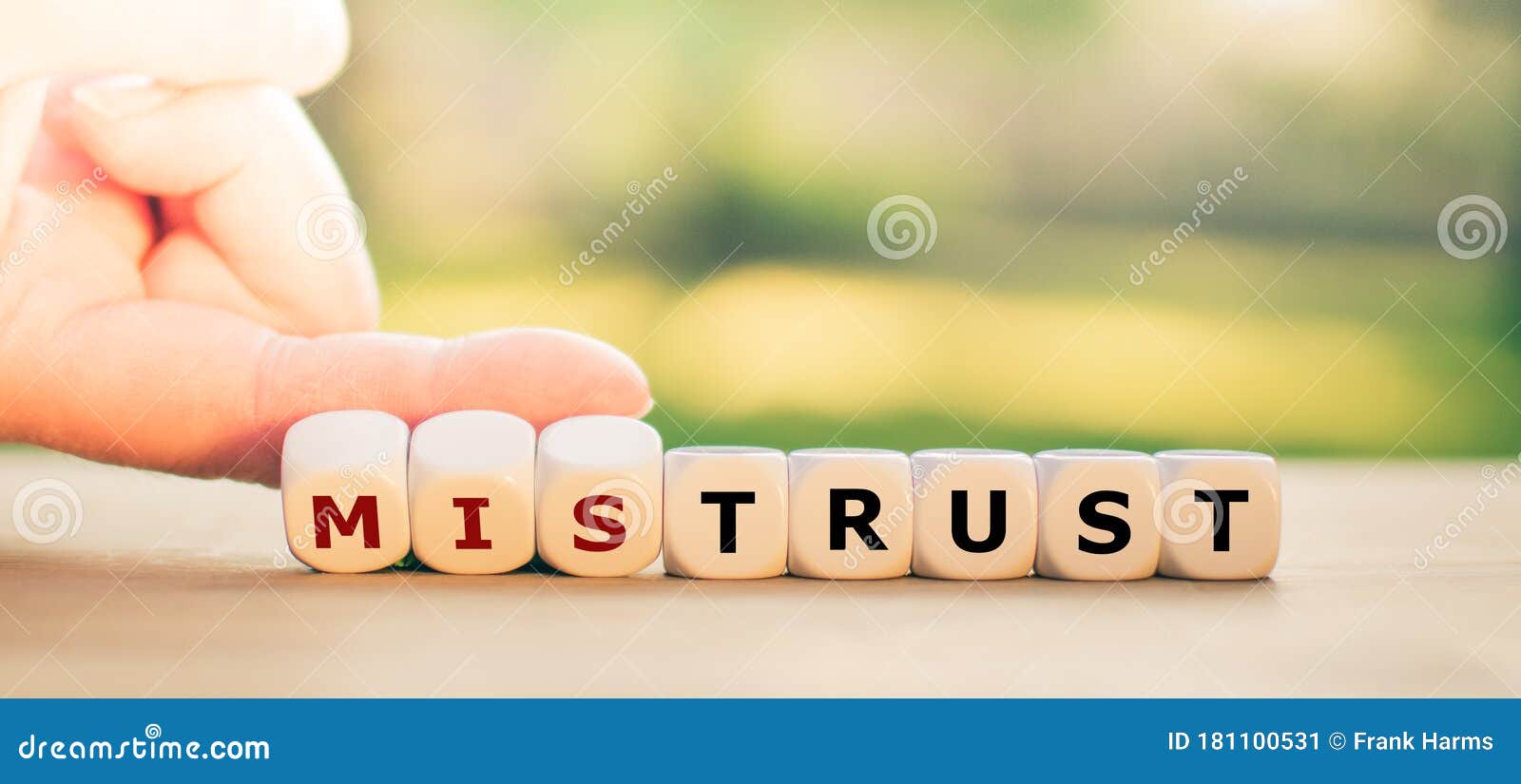 Hand Turns Dice and Changes the Word `mistrust` To `trust`. Stock Image ...