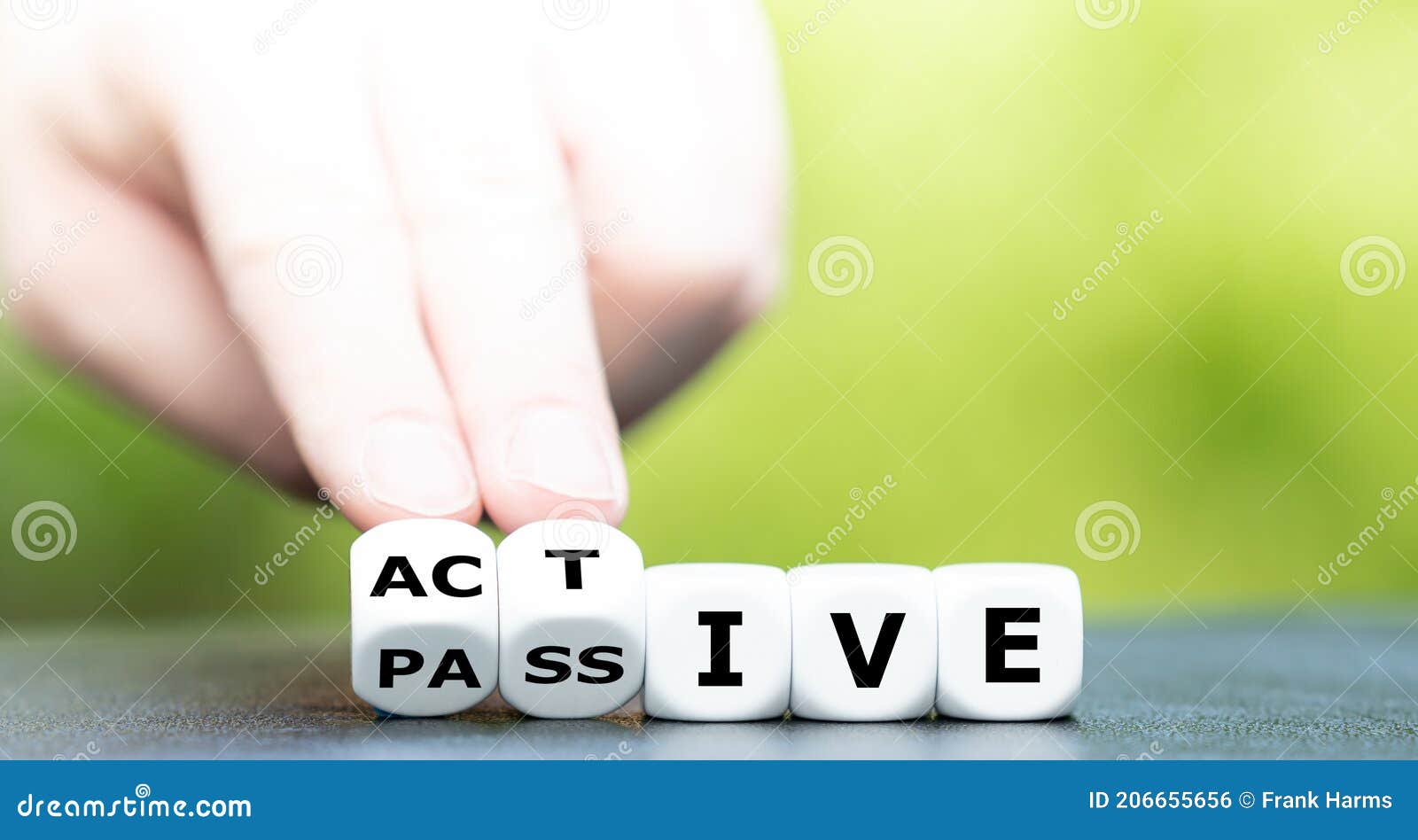 PASSIVE ACTIVE Text.Top View Office Table, Business Graph Show For ...