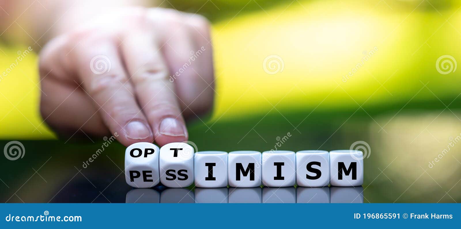 Hand Turns Dice and Changes the Word Pessimism To Optimism Stock Image ...