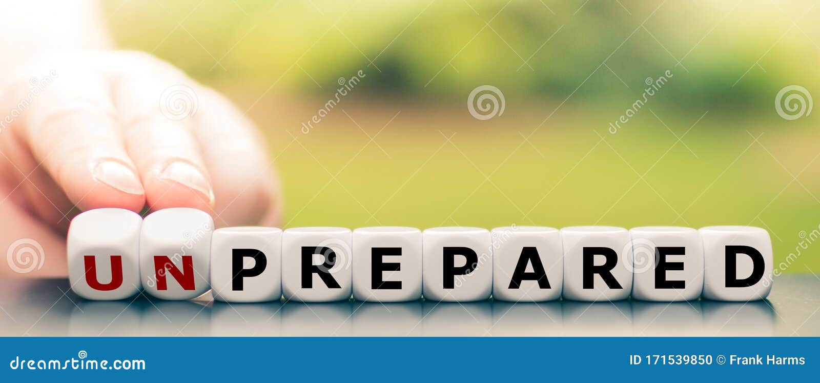 Hand Turns Dice and Changes the Word `unprepared` To `prepared`. Stock ... Hand Turns Dice and Changes the Word `unprepared` To `prepared`. Stock ...