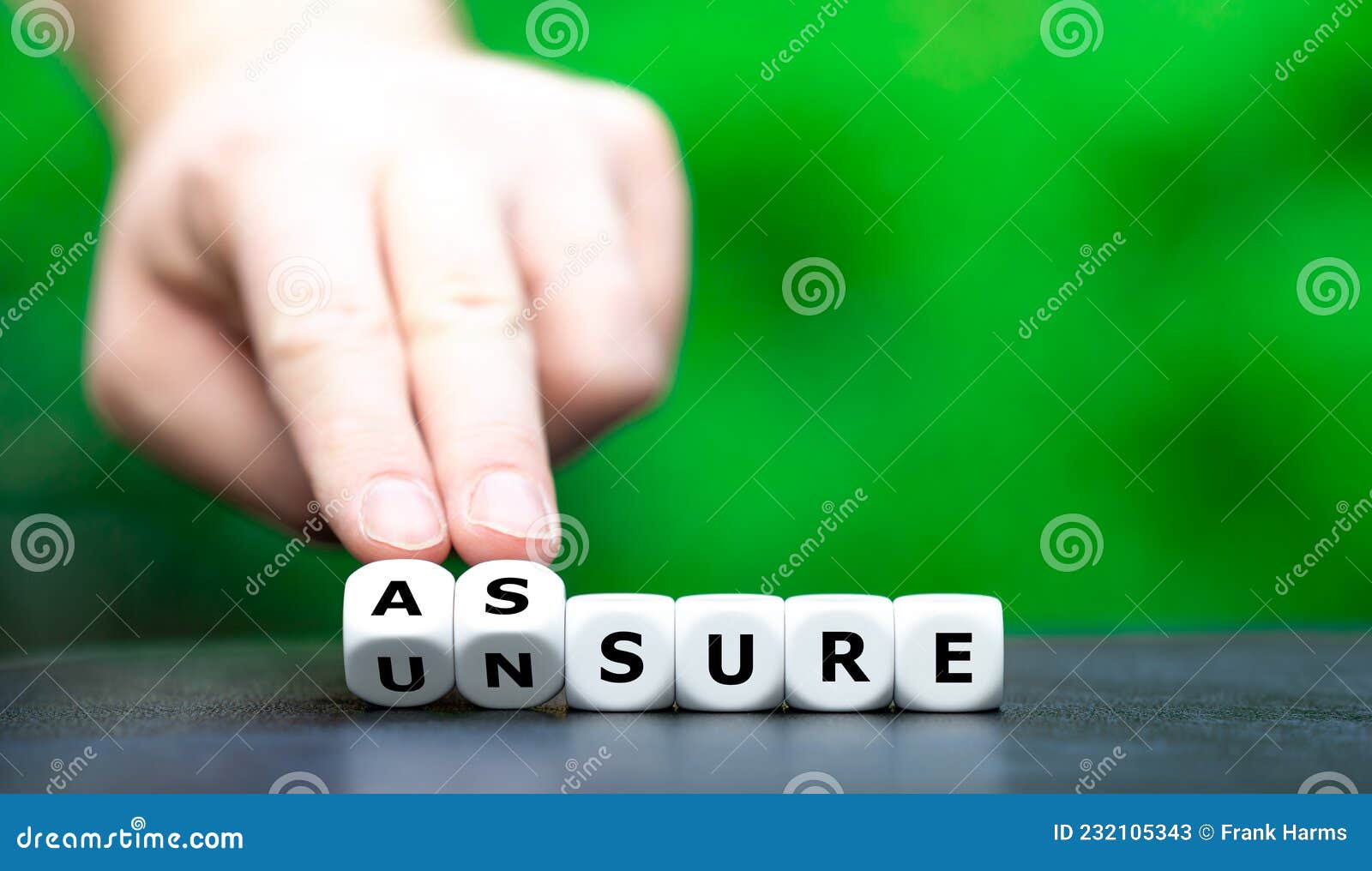 Assure Or Unsure Symbol. Turned Wooden Cubes And Changed The Concept ...