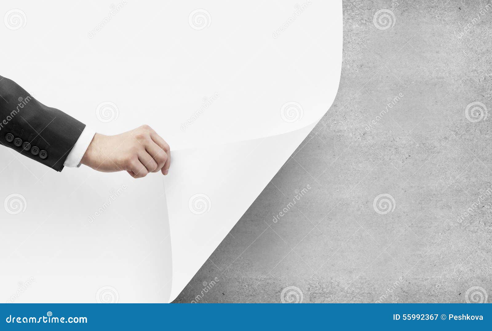 Hand turns white paper stock image. Image of caucasian - 55992367