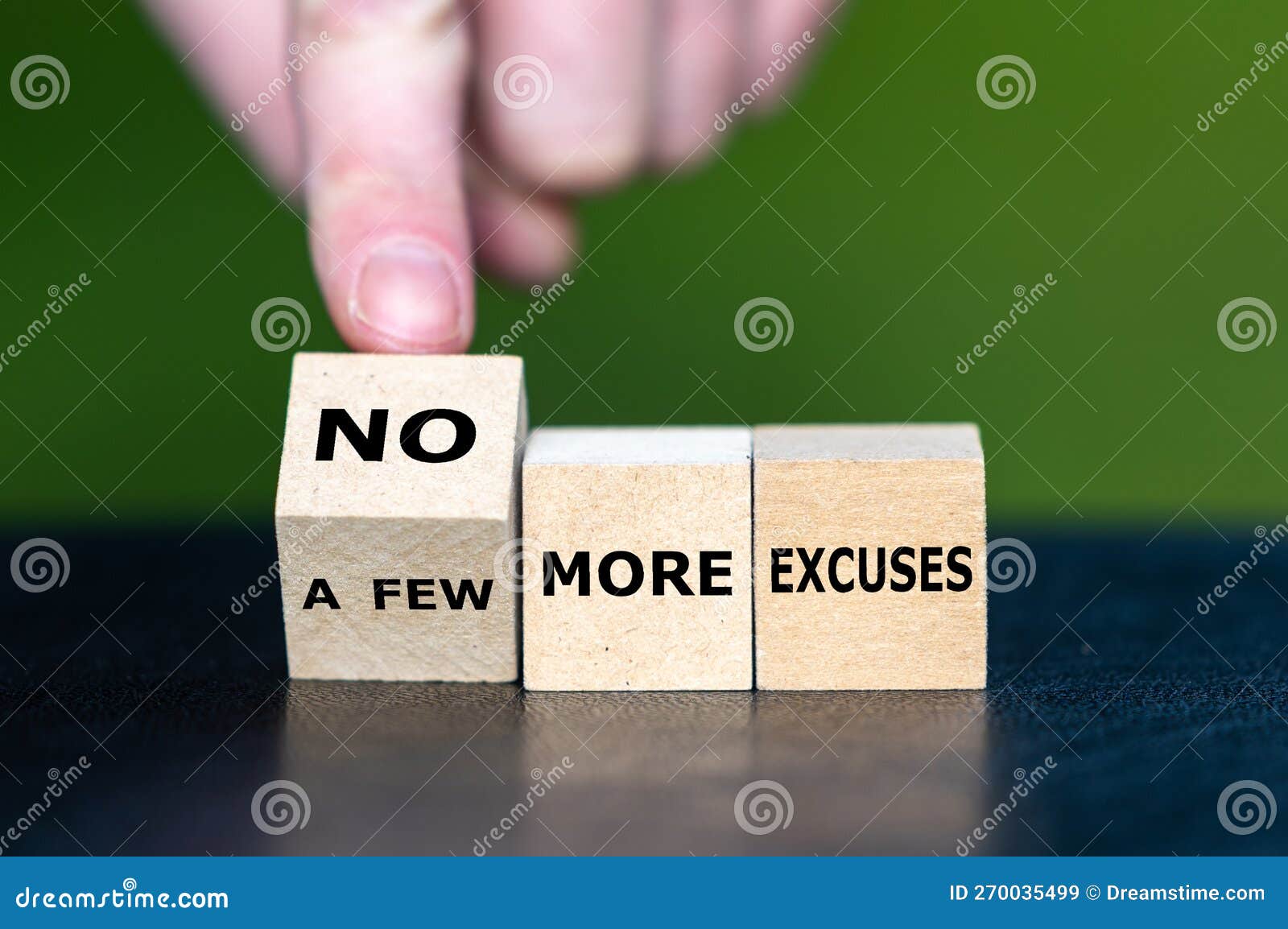 Hand Turns a Wooden Cube and Changes the Expression a Few More Excuses ...