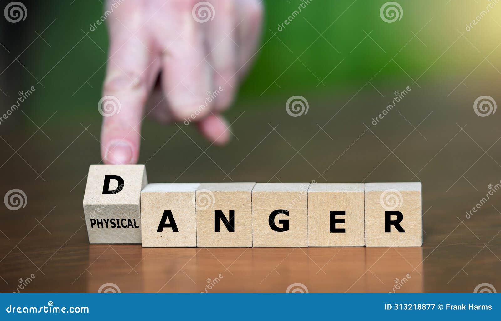 Hand Turns Wooden Cube and Changes the Expression Physical Anger To ...