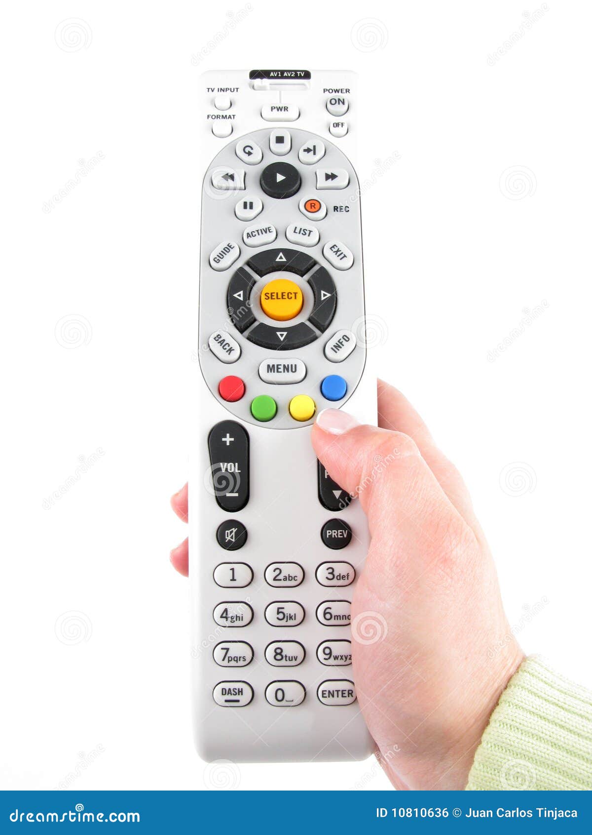 Hand and tv remote control stock photo. Image of commercials - 10810636
