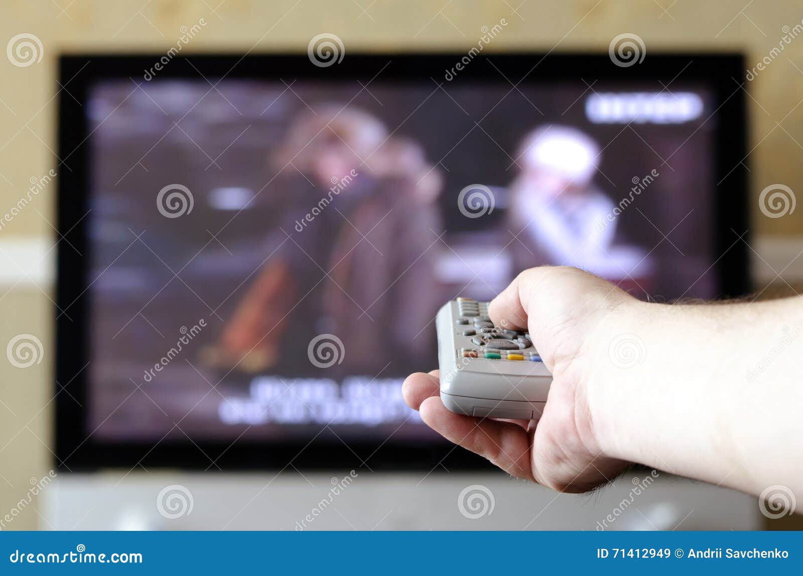 Hand with a TV Remote Control Stock Image - Image of surfing, flat ...