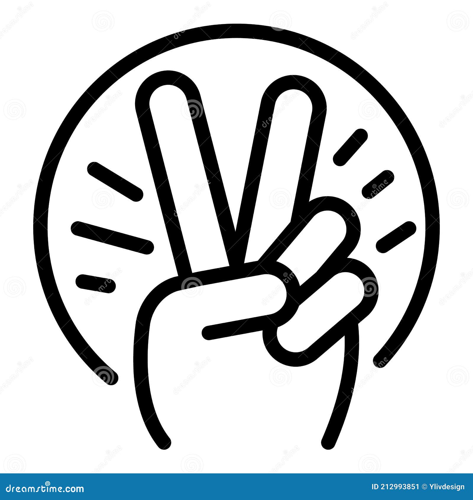 Hand Two Fingers Icon, Outline Style Stock Vector - Illustration of ...