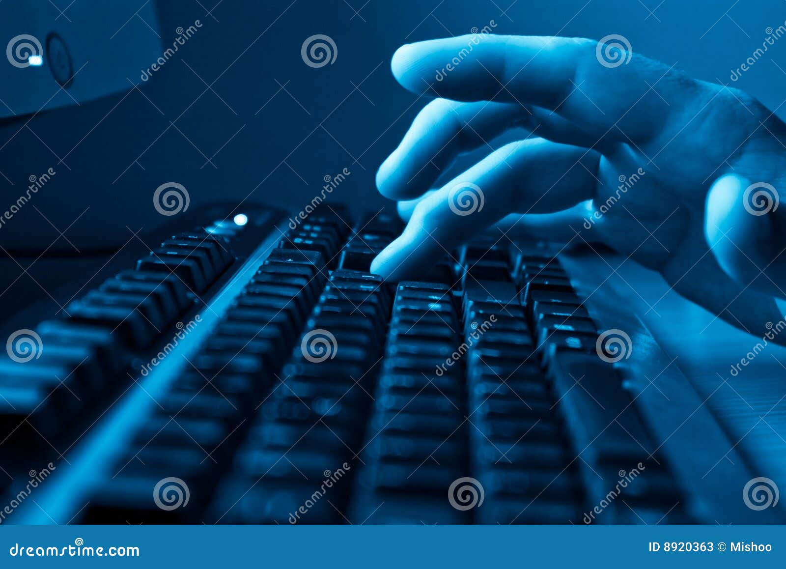 Hand typing stock image. Image of workplace, closeup, data - 8920363