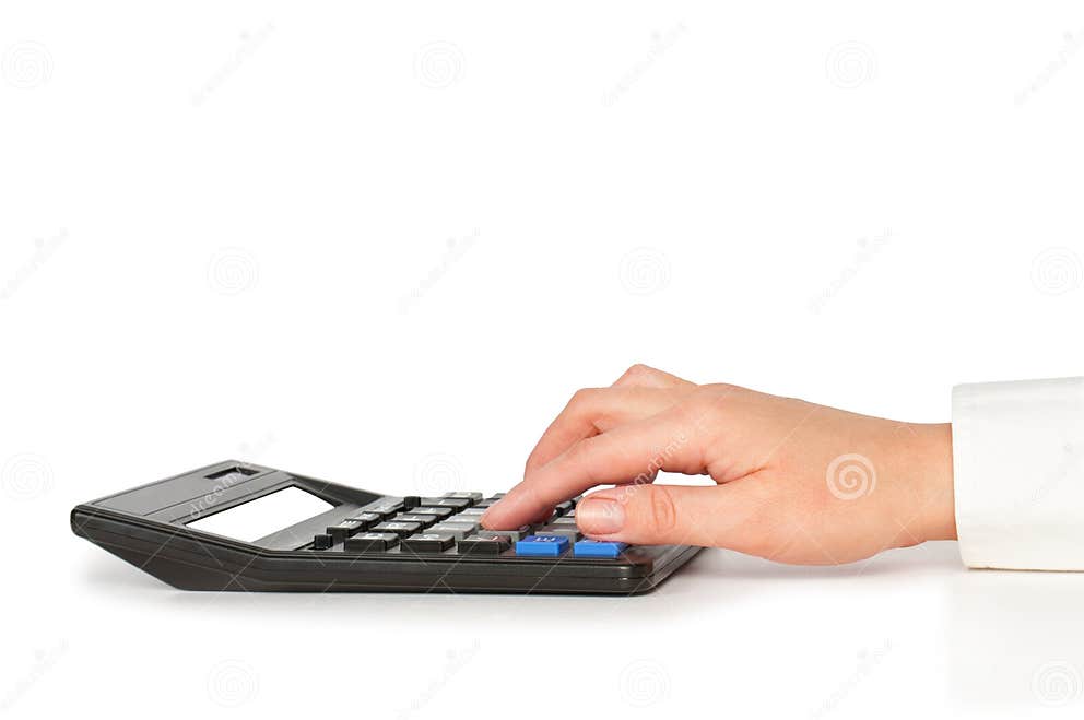 Hand typing on calculator stock photo. Image of growing - 22051192