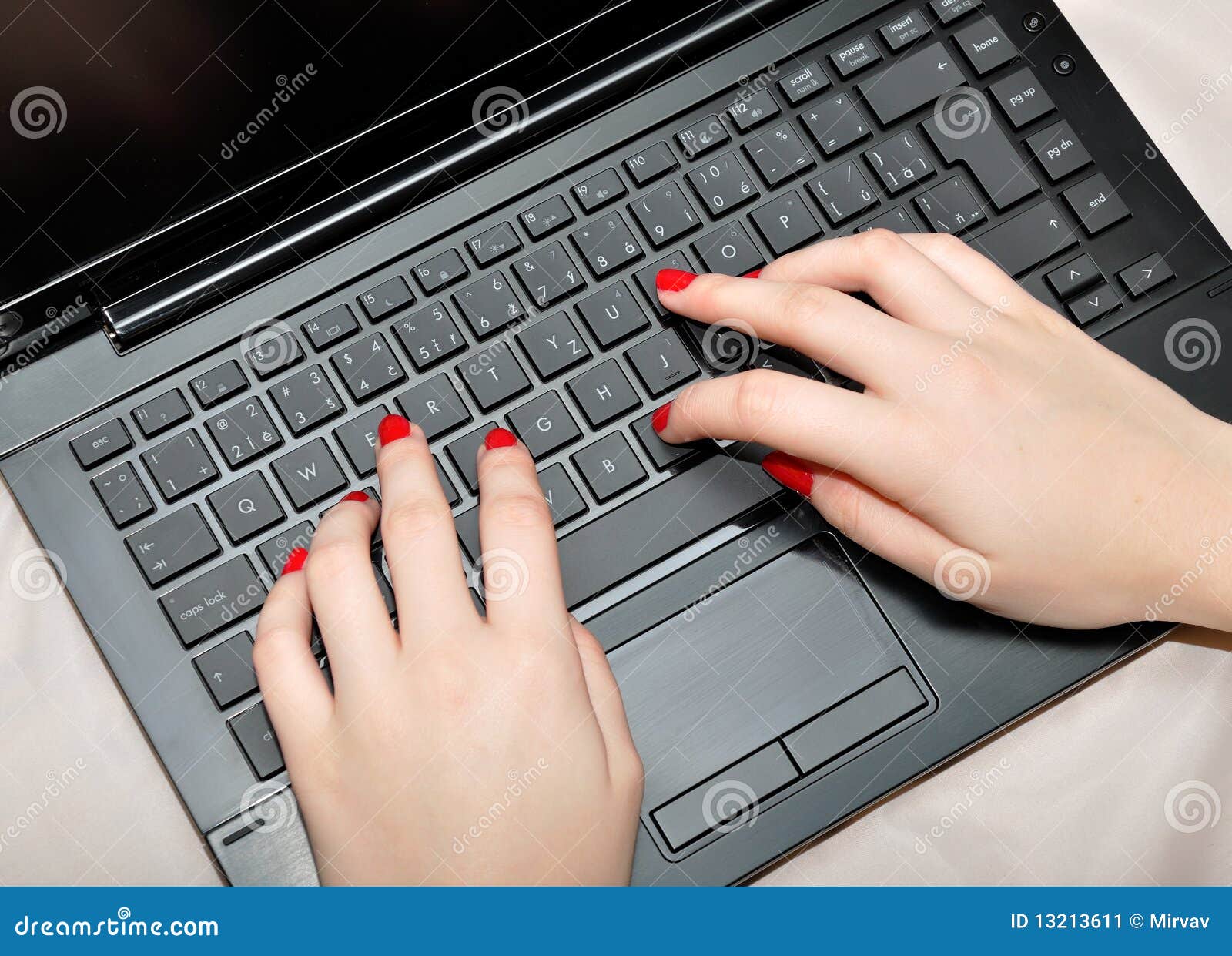Hand Typing on the Computer. Stock Image - Image of female, hand: 13213611
