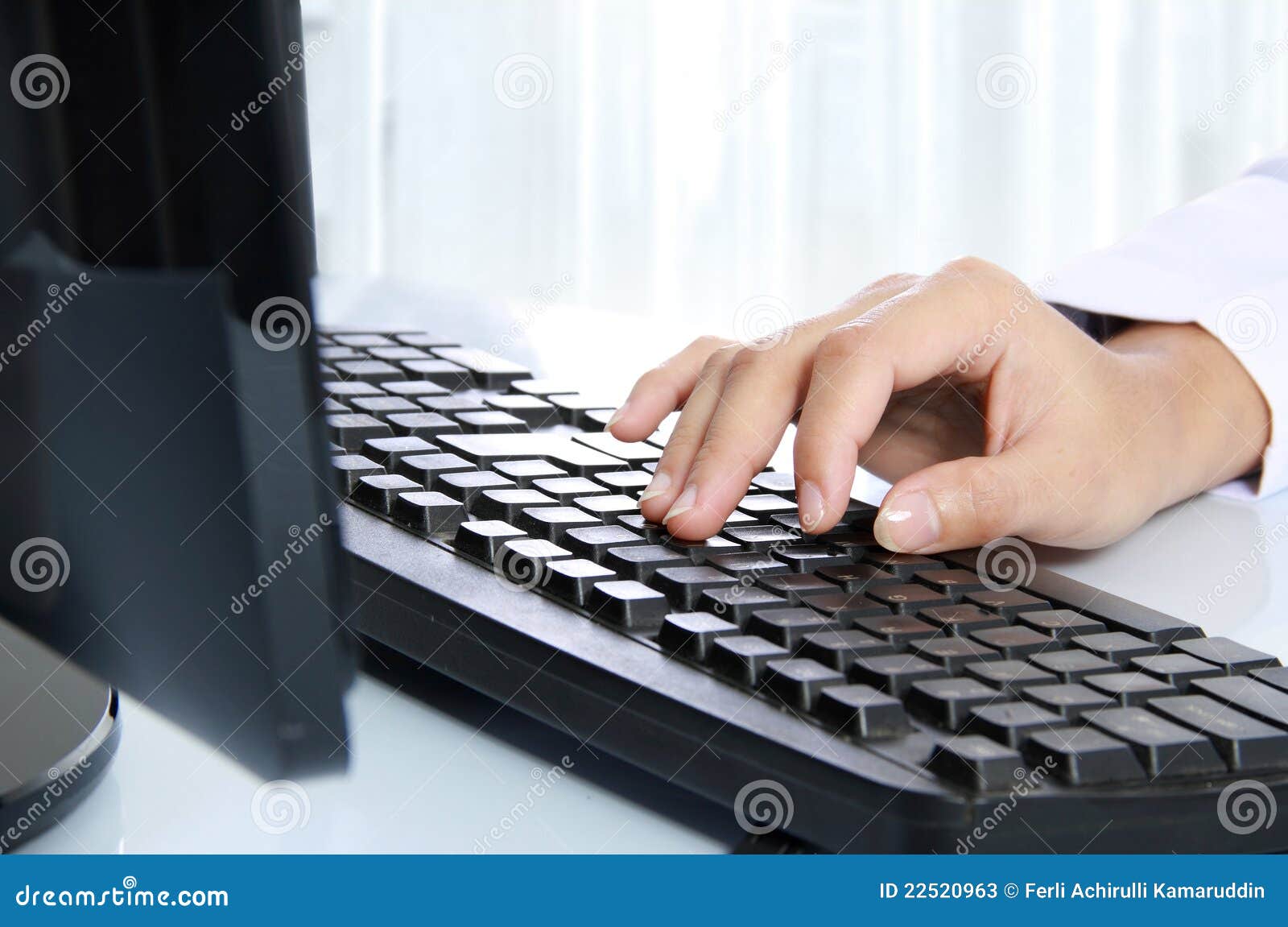 Hand Typing on the Computer Keyboard Stock Image - Image of qwerty ...