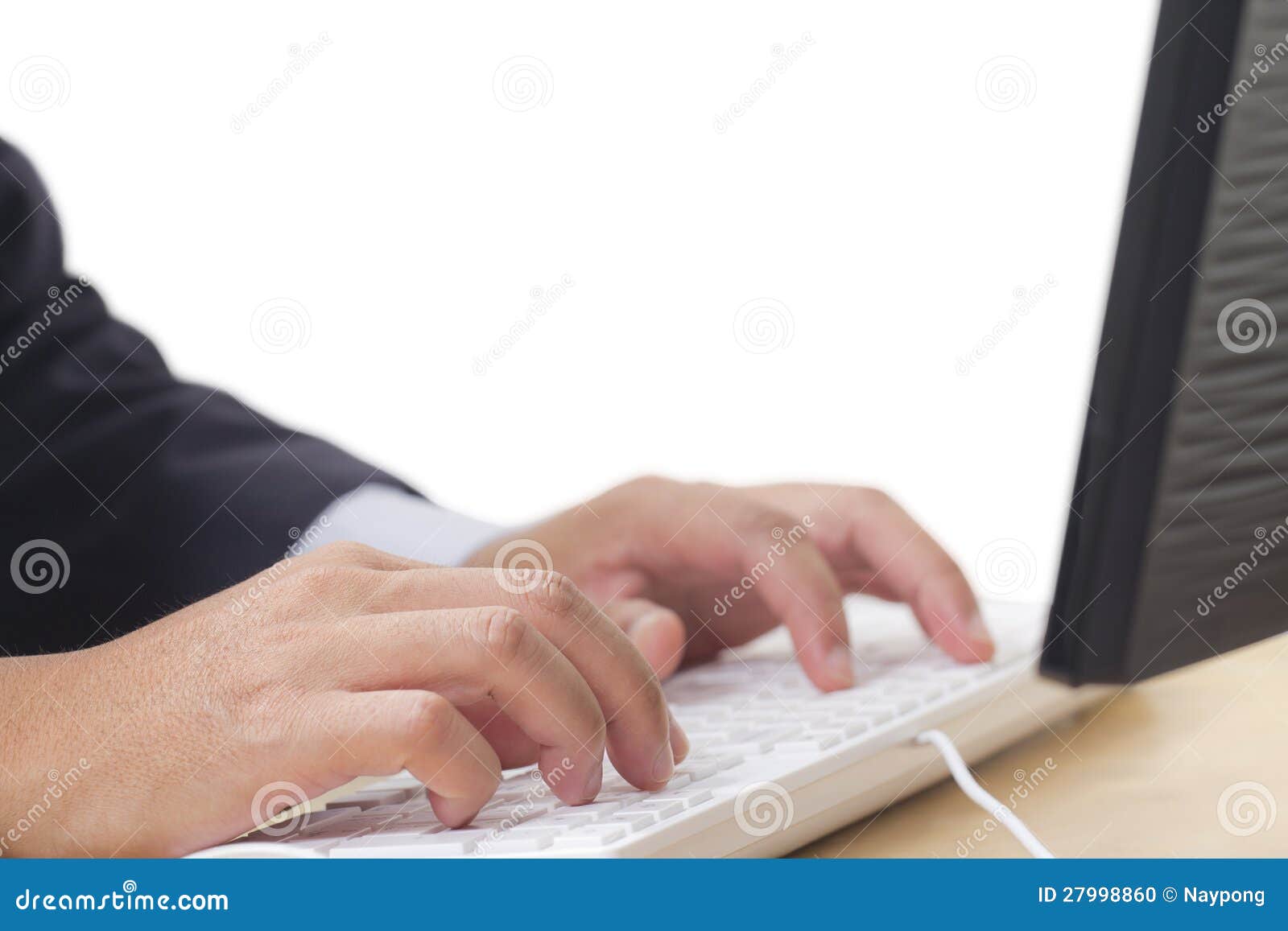 Hand Typing Computer Keyboard Stock Photo - Image of busy, hand: 27998860