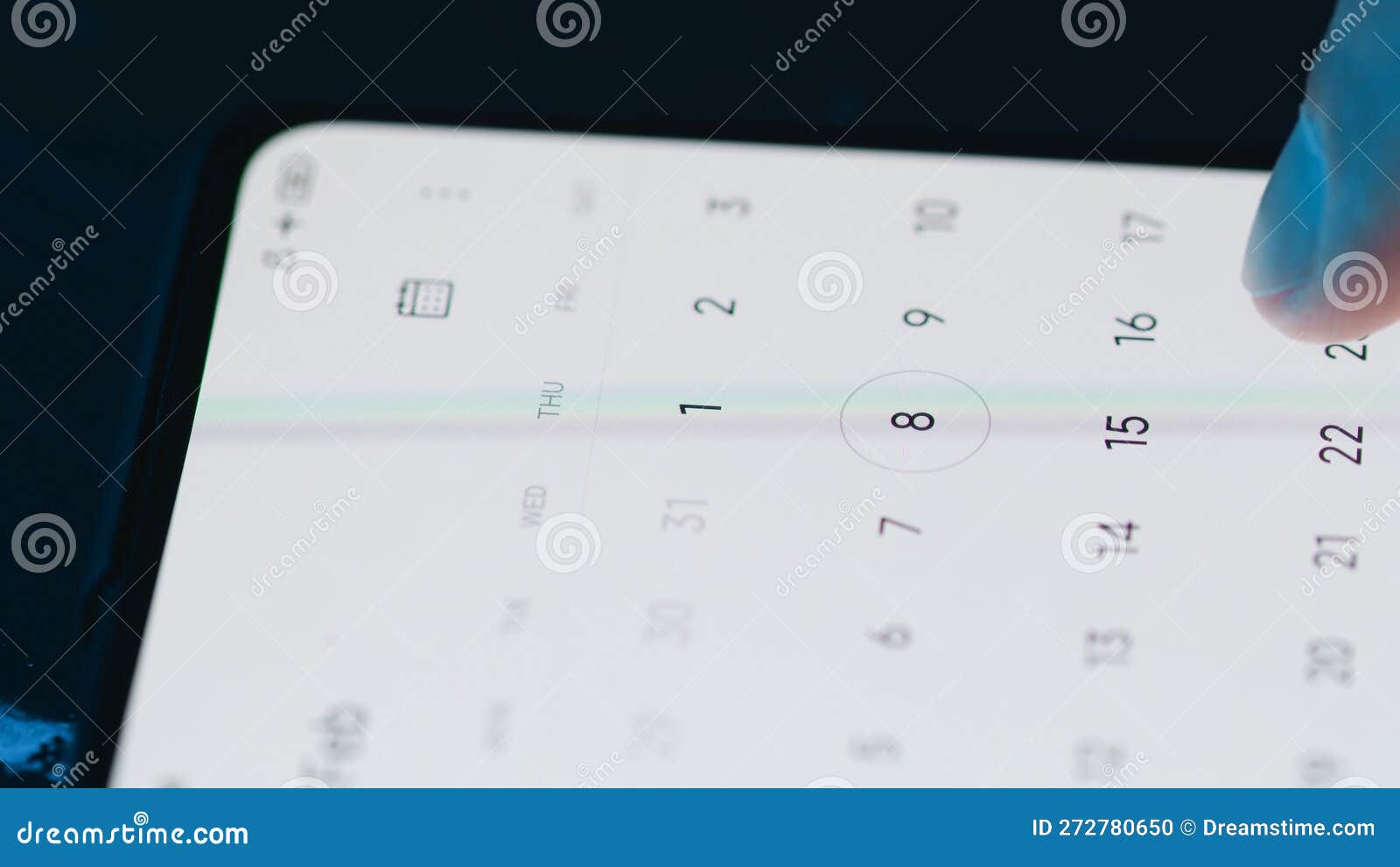Hand is Typing on a Digital Calendar Stock Photo - Image of office ...
