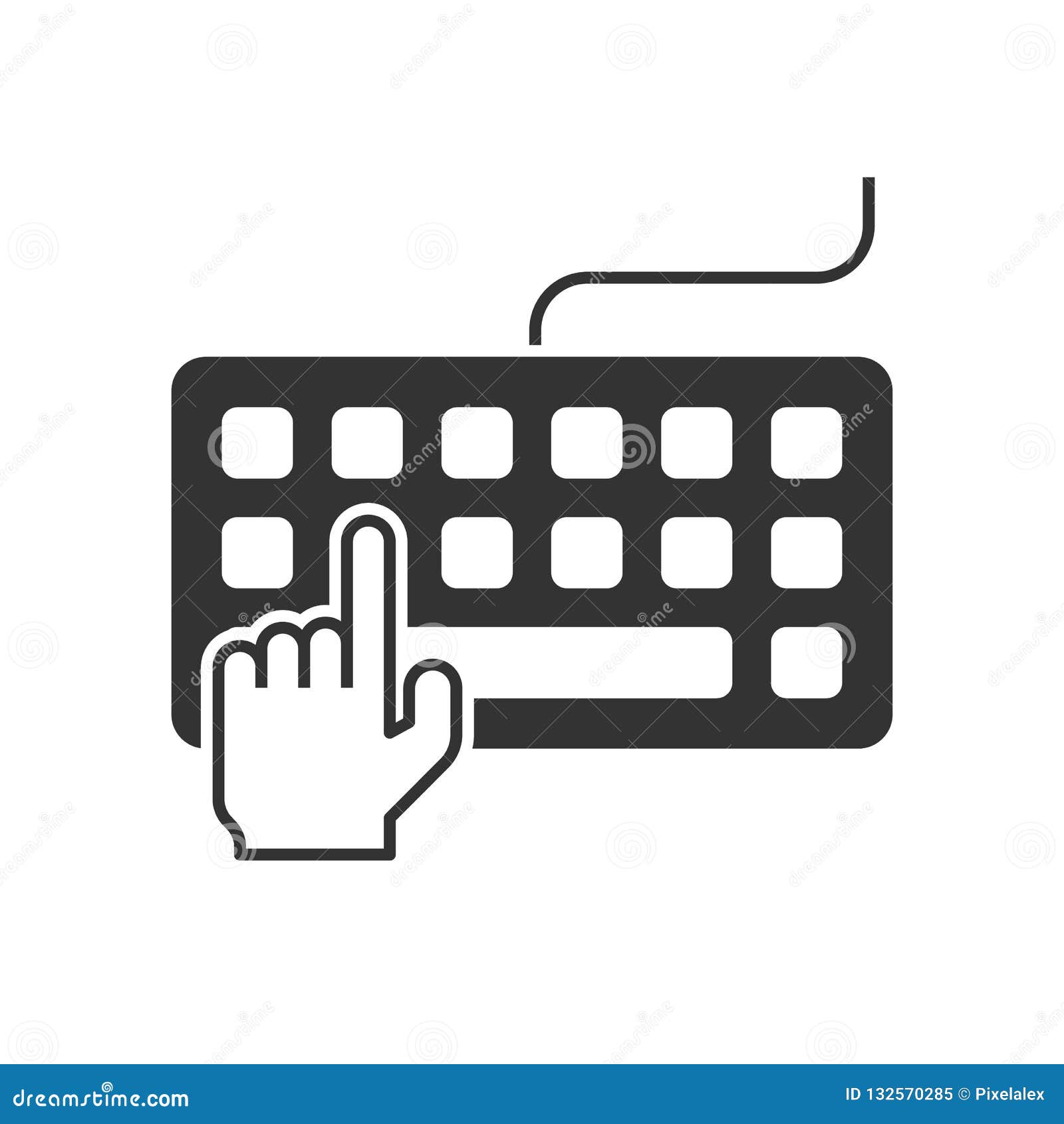 Hand Typing On Keyboard With Digital Tech Icons Stock Photography ...